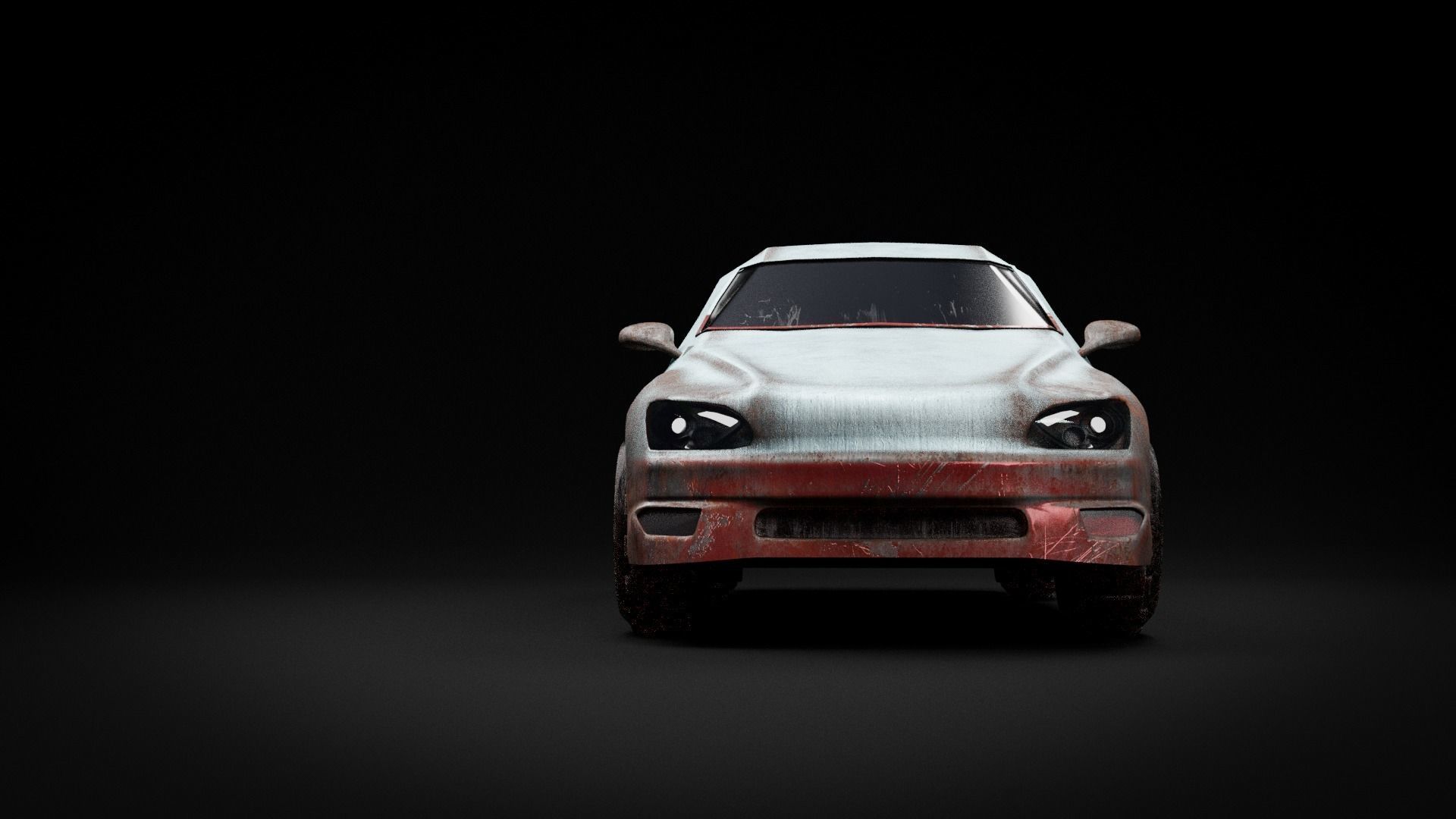 Rusted Sports Racing Car fully rigged free VR / AR / low-poly 3D model ...