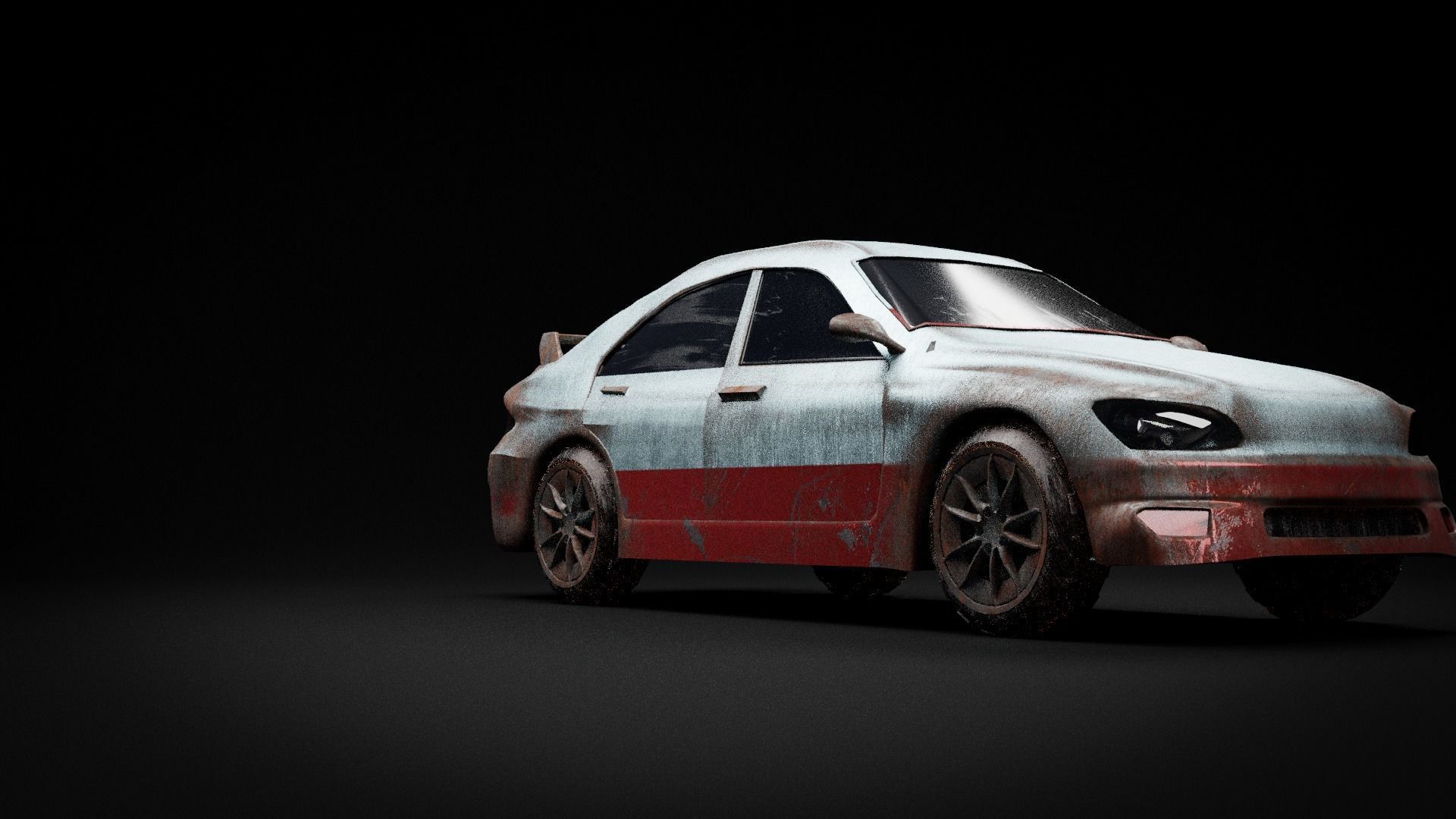 Rusted Sports Racing Car fully rigged free VR / AR / low-poly 3D model ...