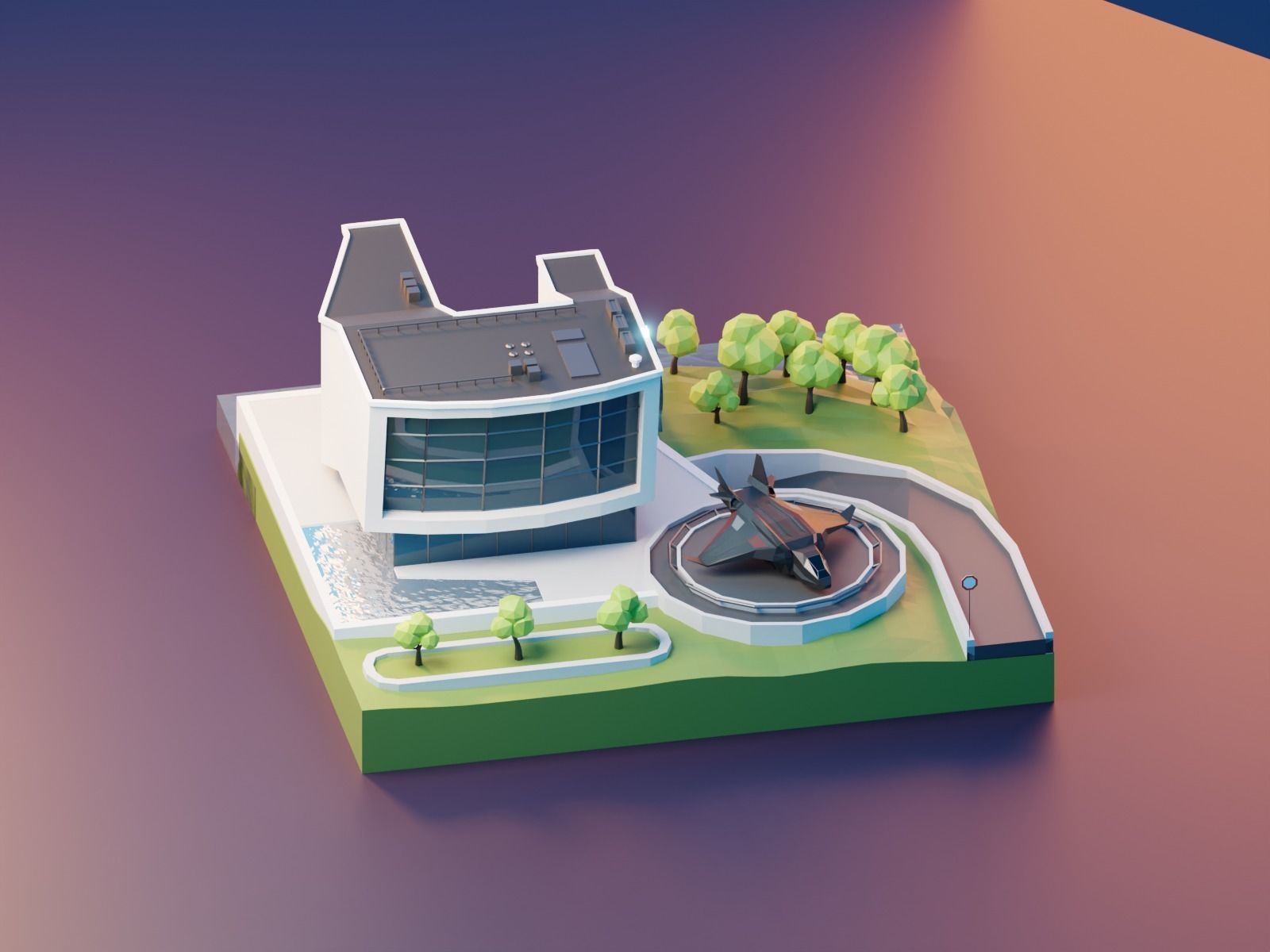Cartoon Avengers base Scene 3D model | CGTrader