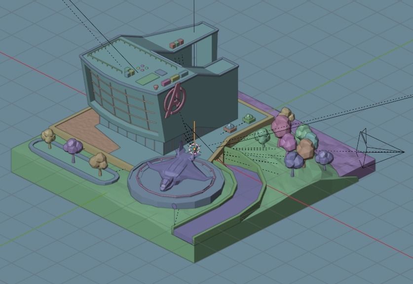 Cartoon Avengers base Scene 3D model | CGTrader