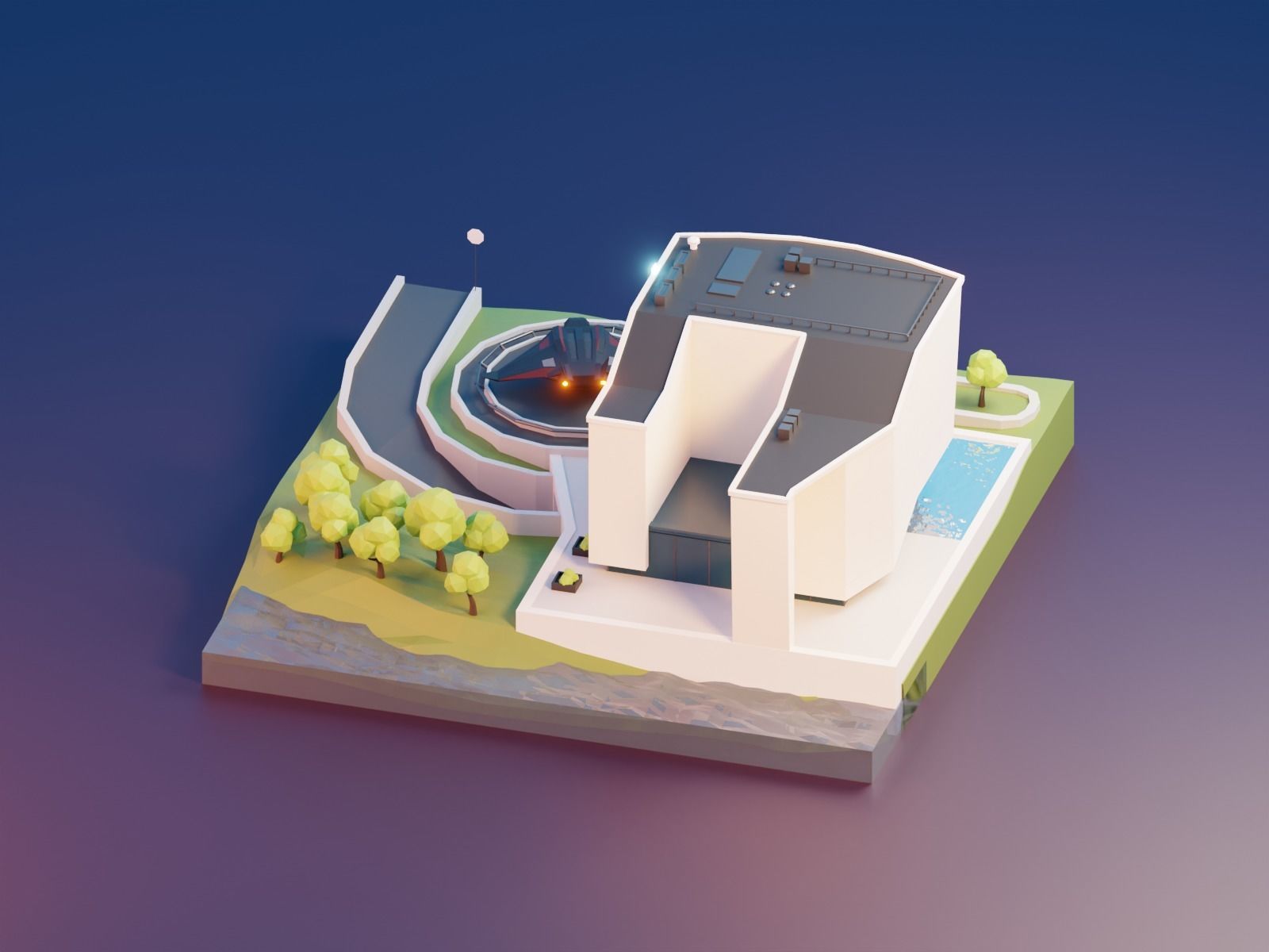 Cartoon Avengers base Scene 3D model | CGTrader