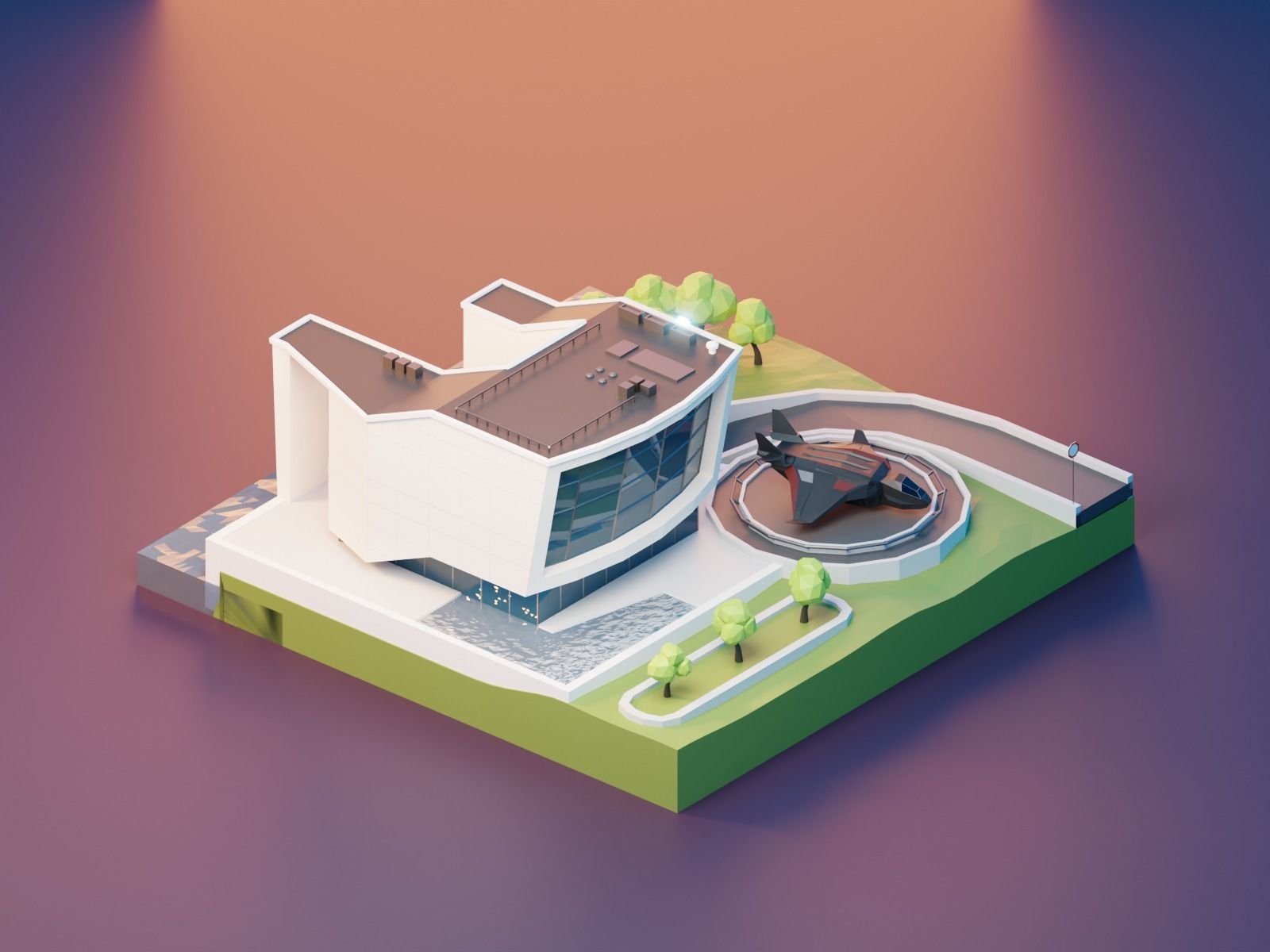Cartoon Avengers base Scene 3D model | CGTrader