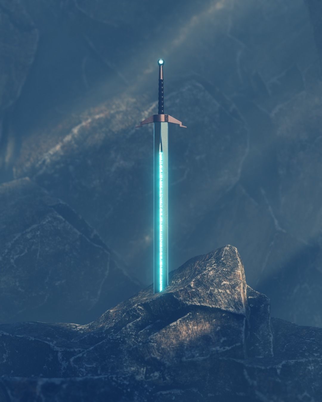 3D model Sword with runes VR / AR / low-poly | CGTrader