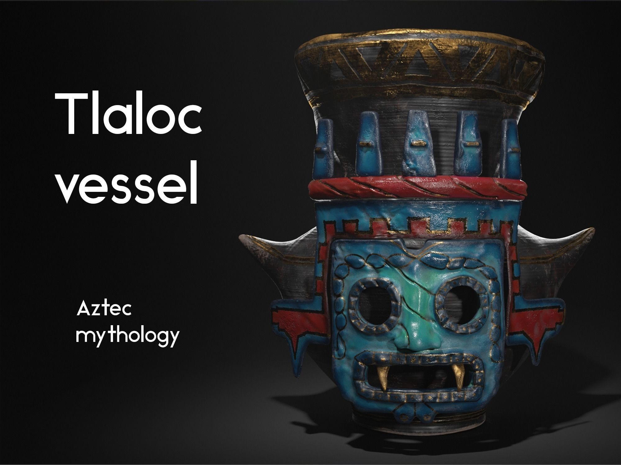 Tlaloc vessel - Aztec mythology 3D model | CGTrader