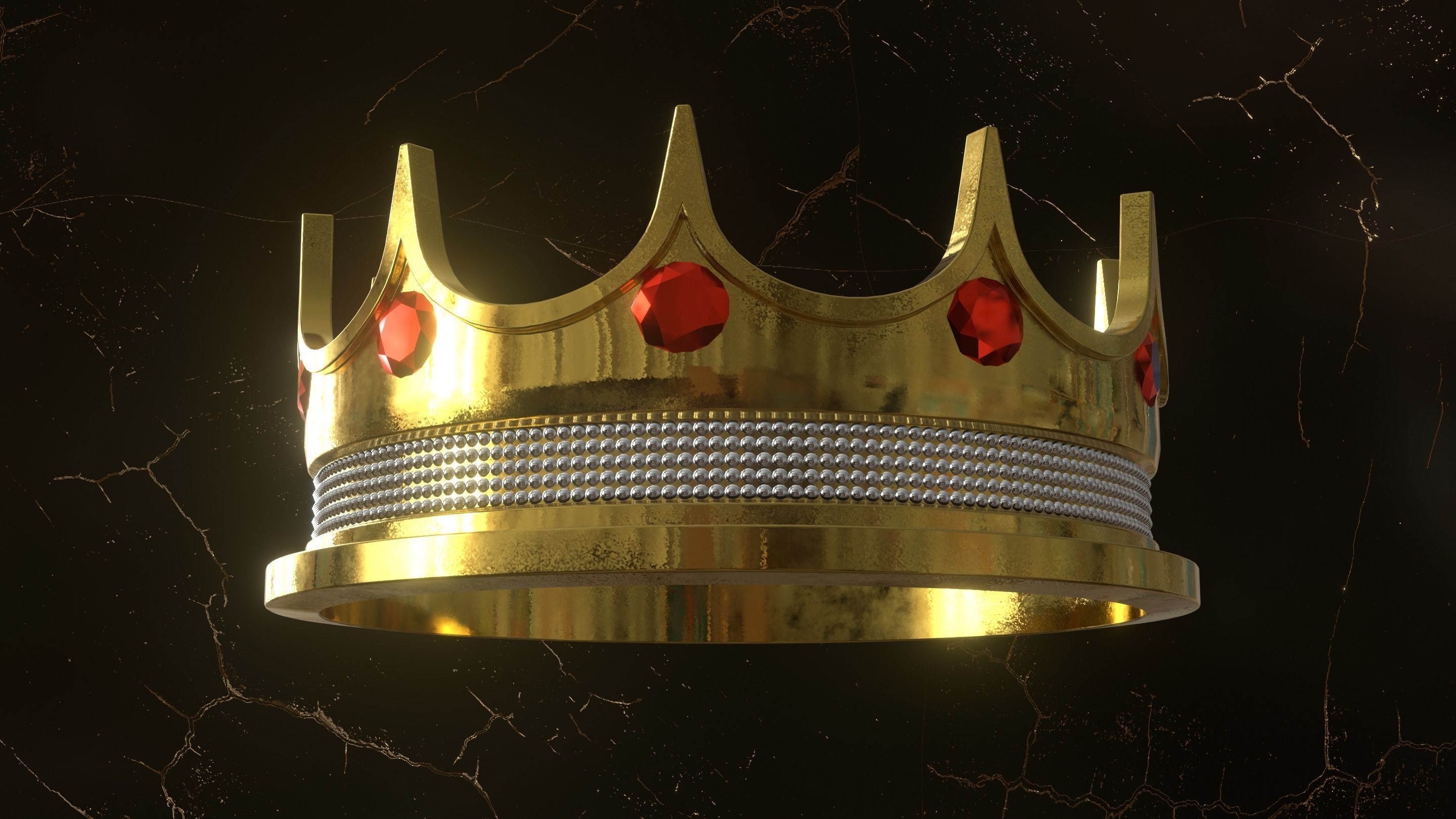 Gold Ruby Crown 3D model | CGTrader
