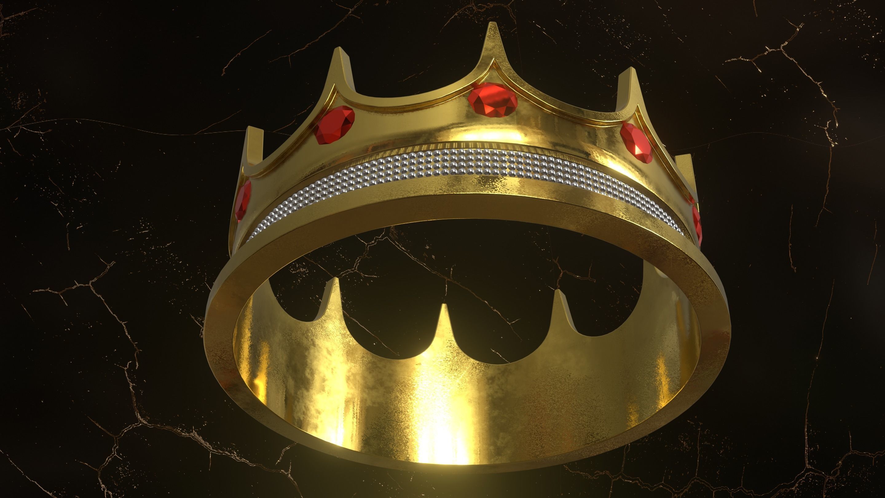 Gold Ruby Crown 3D model | CGTrader