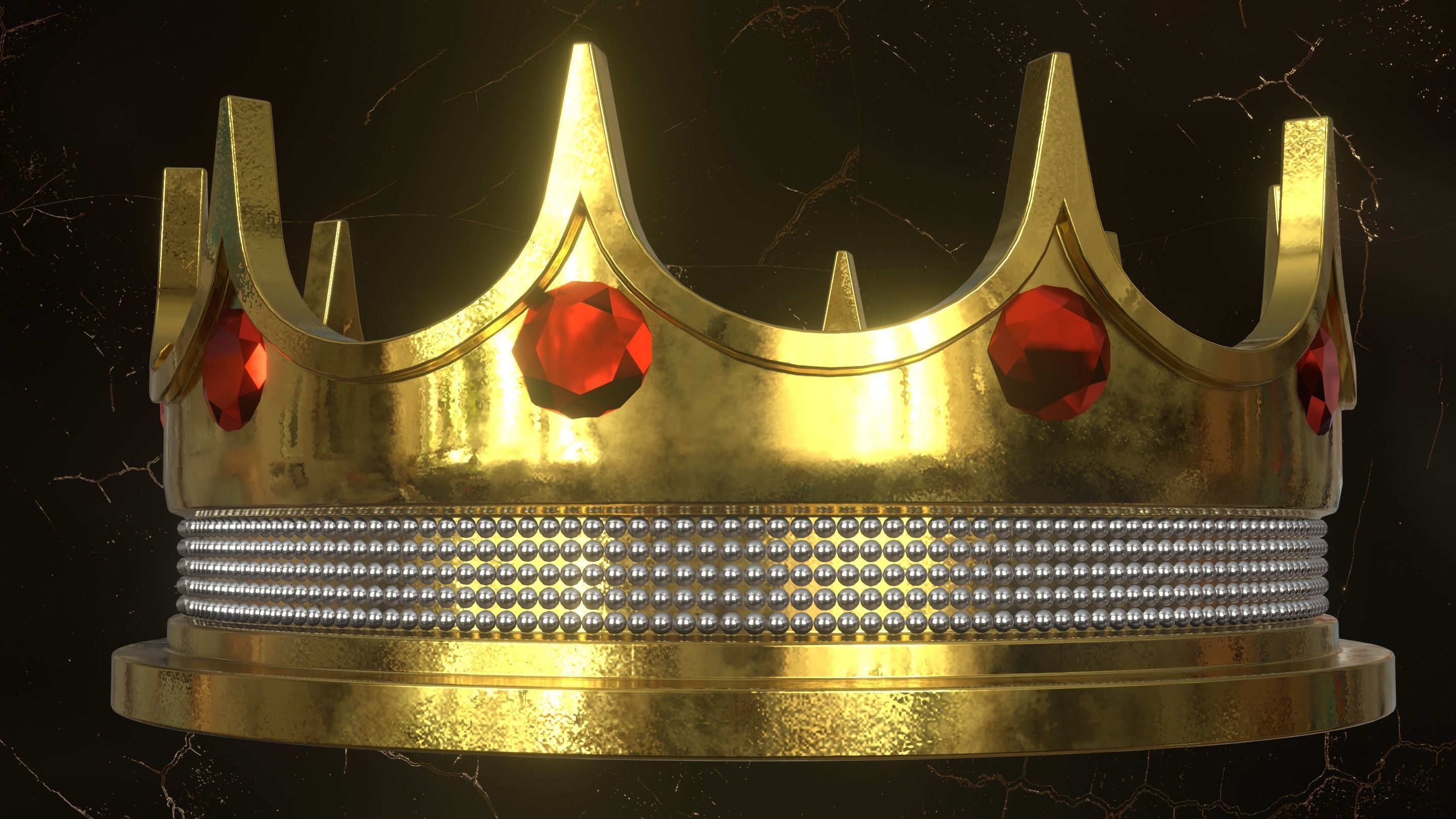 Gold Ruby Crown 3D model | CGTrader