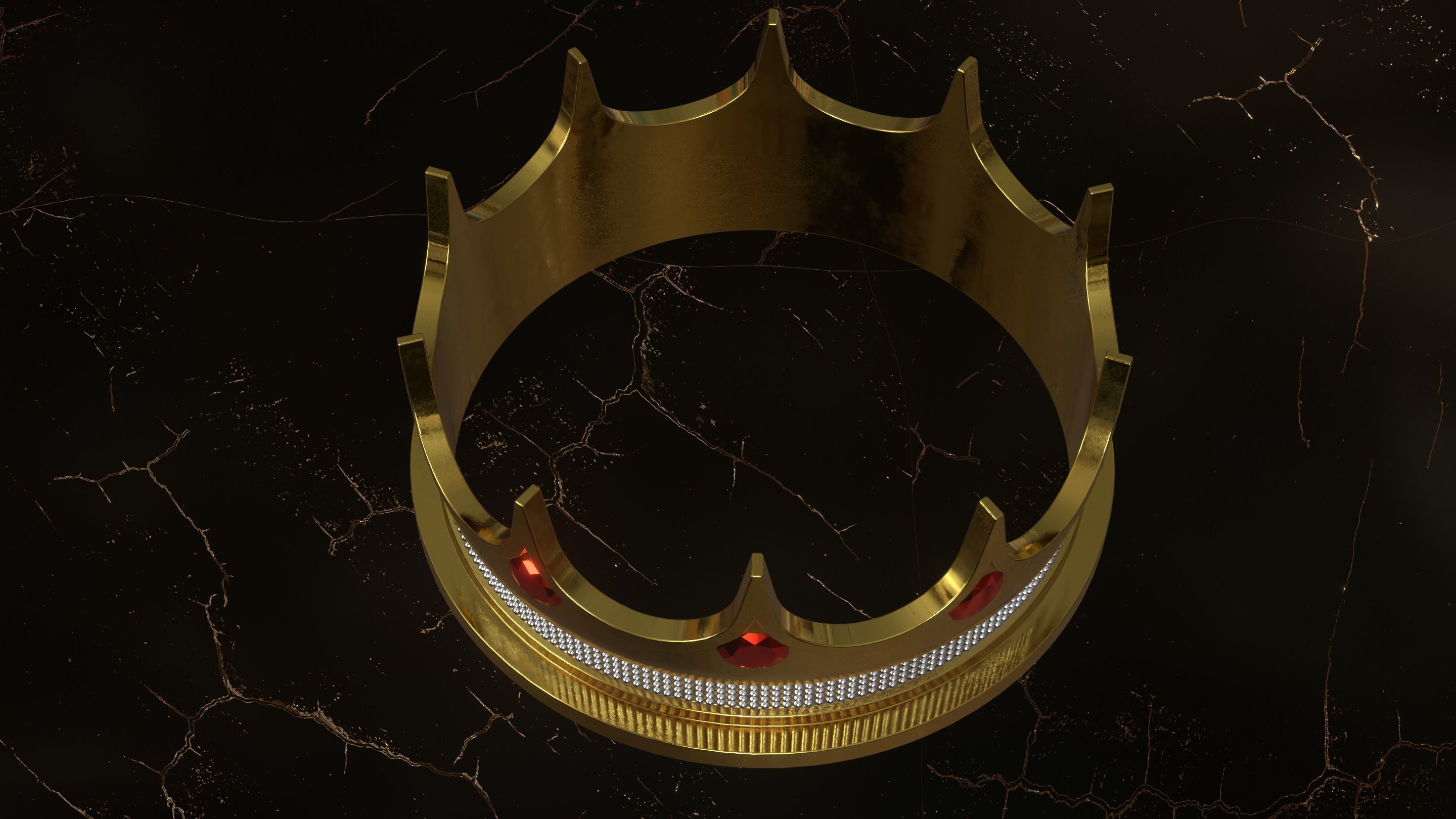 Gold Ruby Crown 3D model | CGTrader