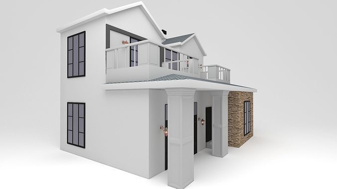 California House low poly 3D model | CGTrader