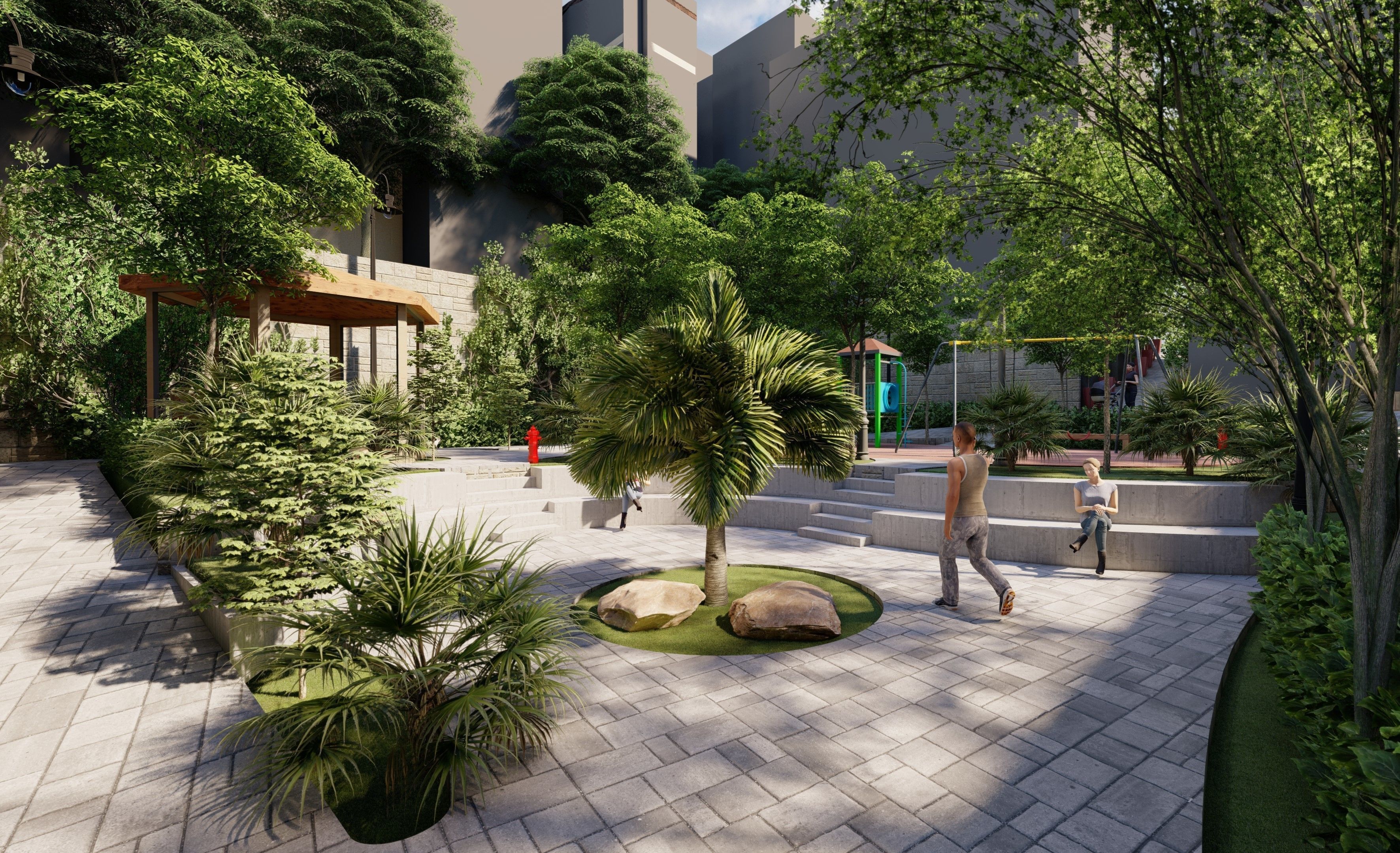 Recreational Area and Park Model In An Old Neighborhood 3D model | CGTrader