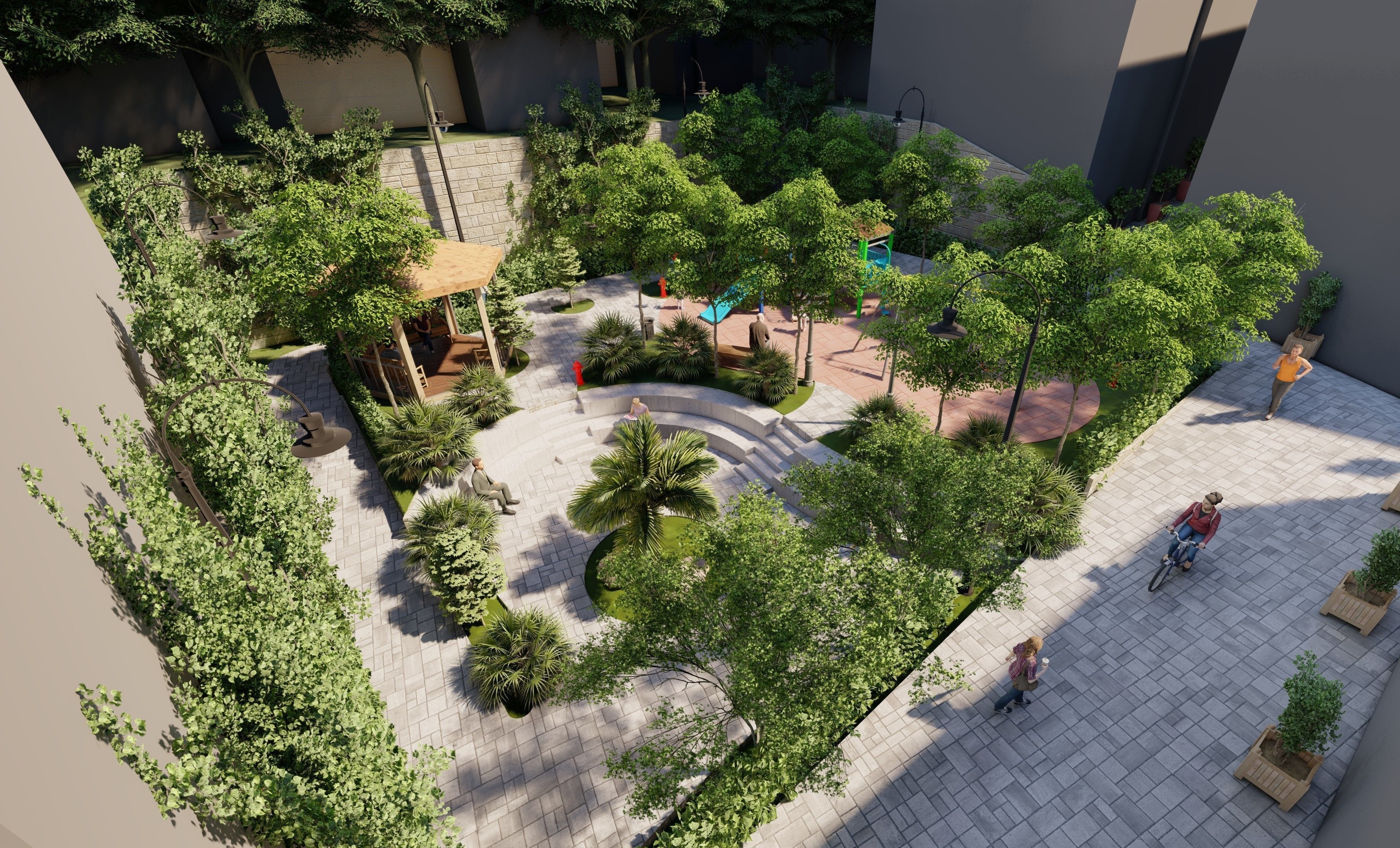 Recreational Area and Park Model In An Old Neighborhood 3D model | CGTrader
