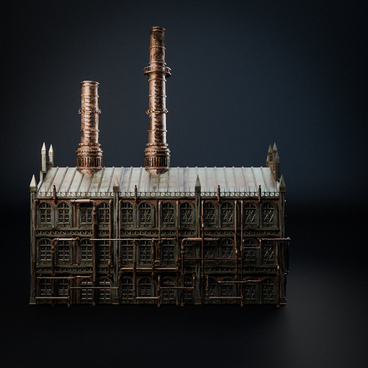3D model STEAMPUNK INDUSTRIAL BUILDING 4 VR / AR / low-poly | CGTrader