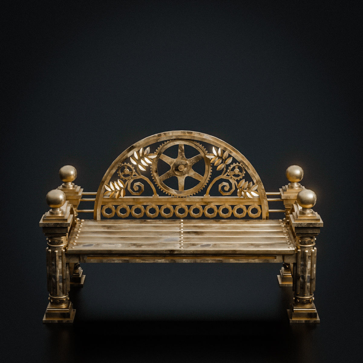 3D model ART DECO STEAMPUNK STREET PROPS ELEMENT VR / AR / low-poly ...