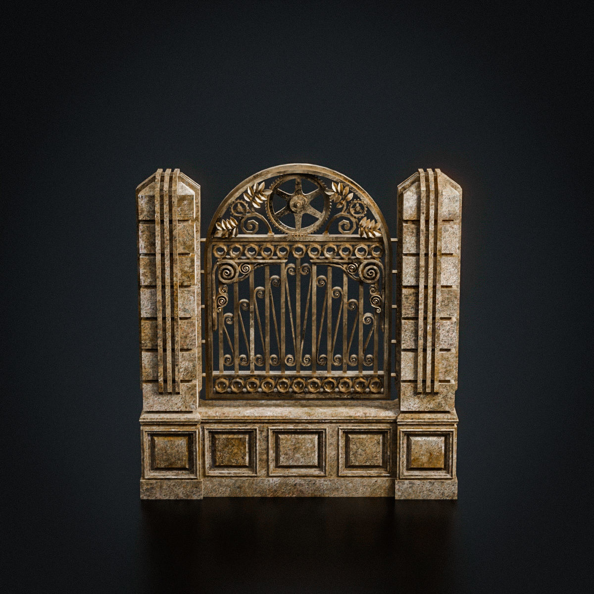 3D model ART DECO STEAMPUNK STREET PROPS ELEMENT VR / AR / low-poly ...