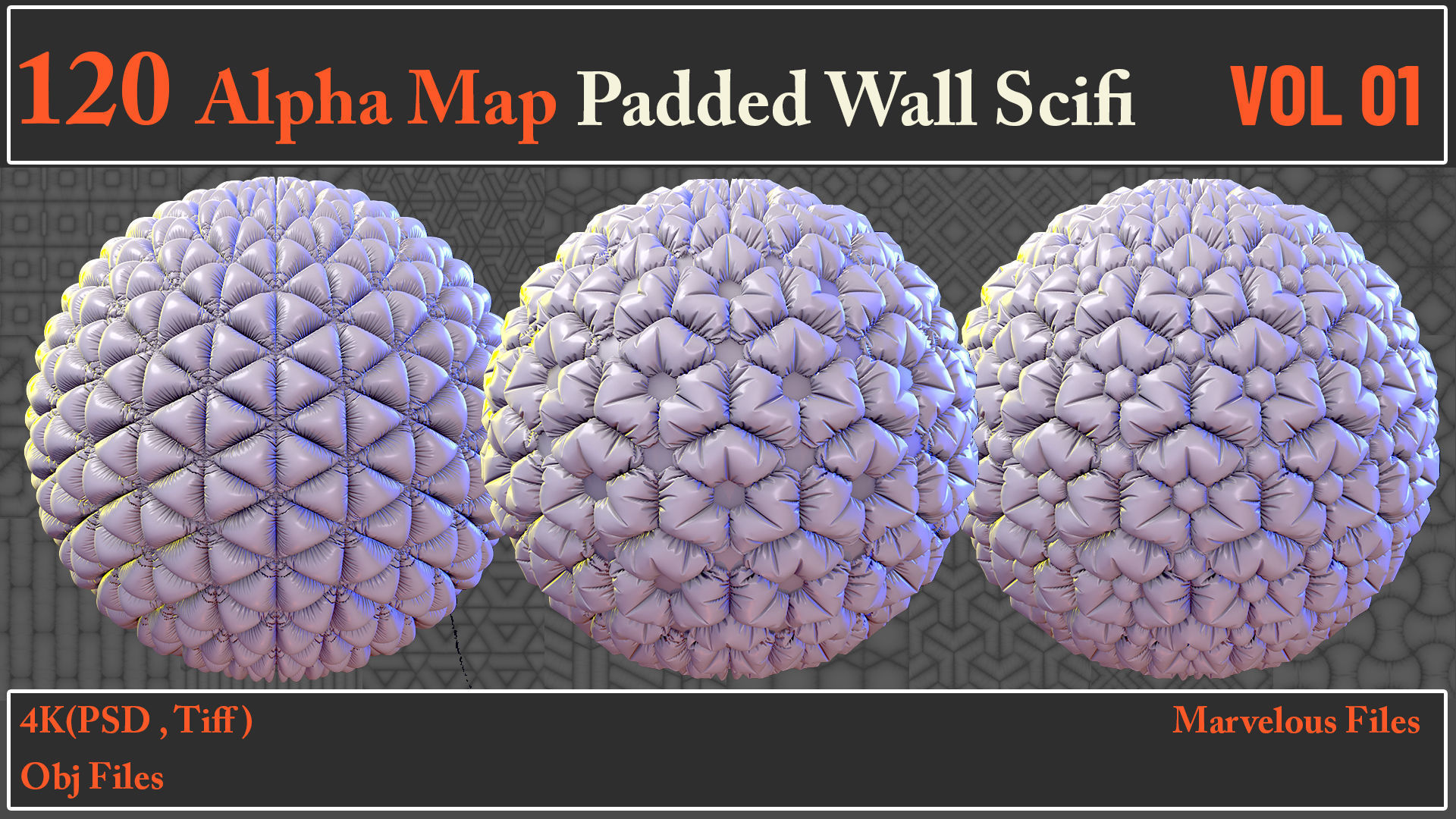 120 Alpha Maps Padded Wall SCIFI Texture | CGTrader