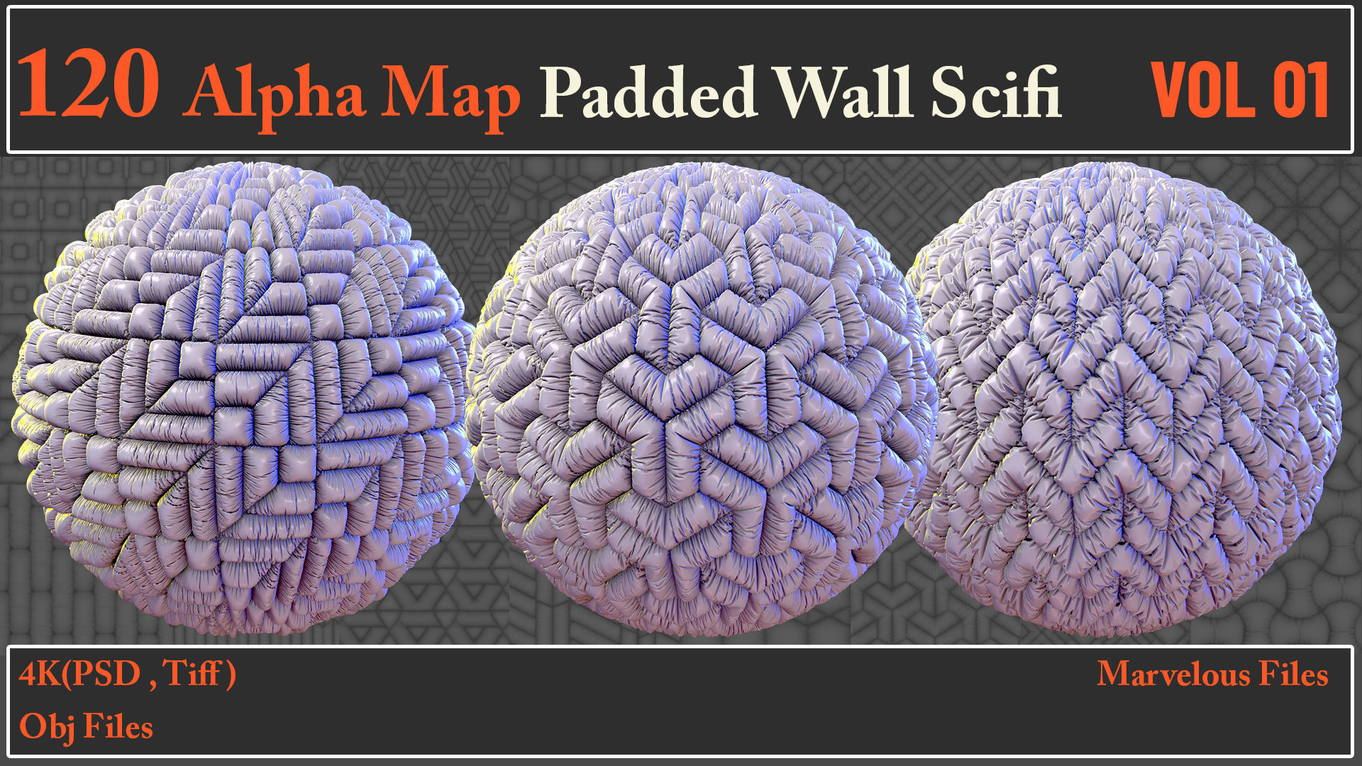 120 Alpha Maps Padded Wall SCIFI Texture | CGTrader