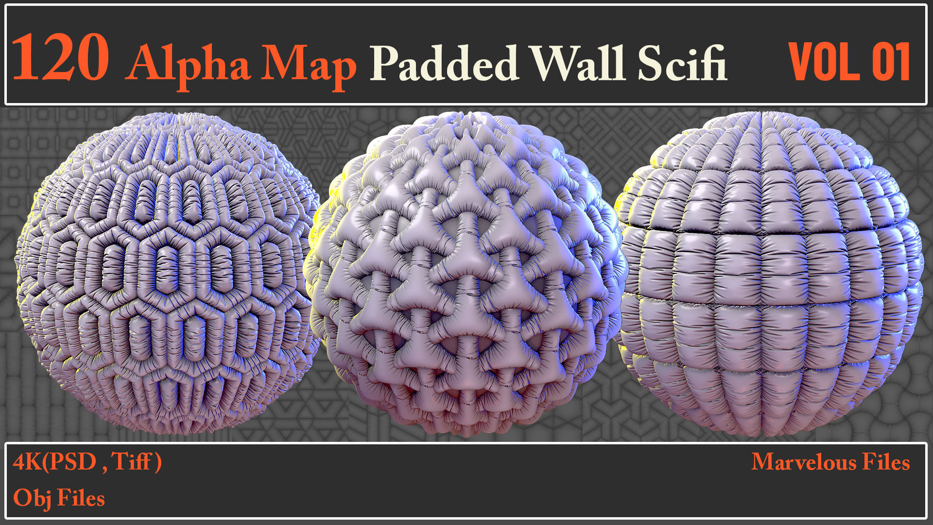 120 Alpha Maps Padded Wall SCIFI Texture | CGTrader