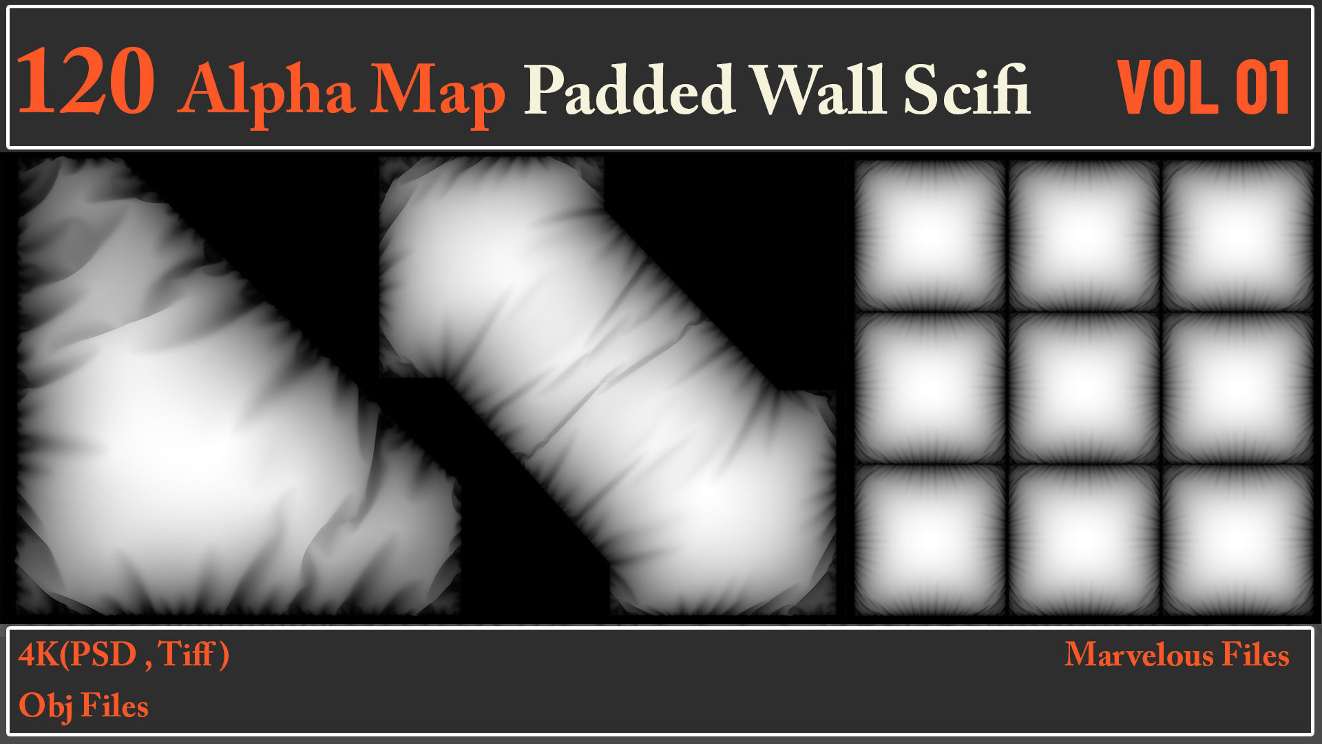 120 Alpha Maps Padded Wall SCIFI Texture | CGTrader
