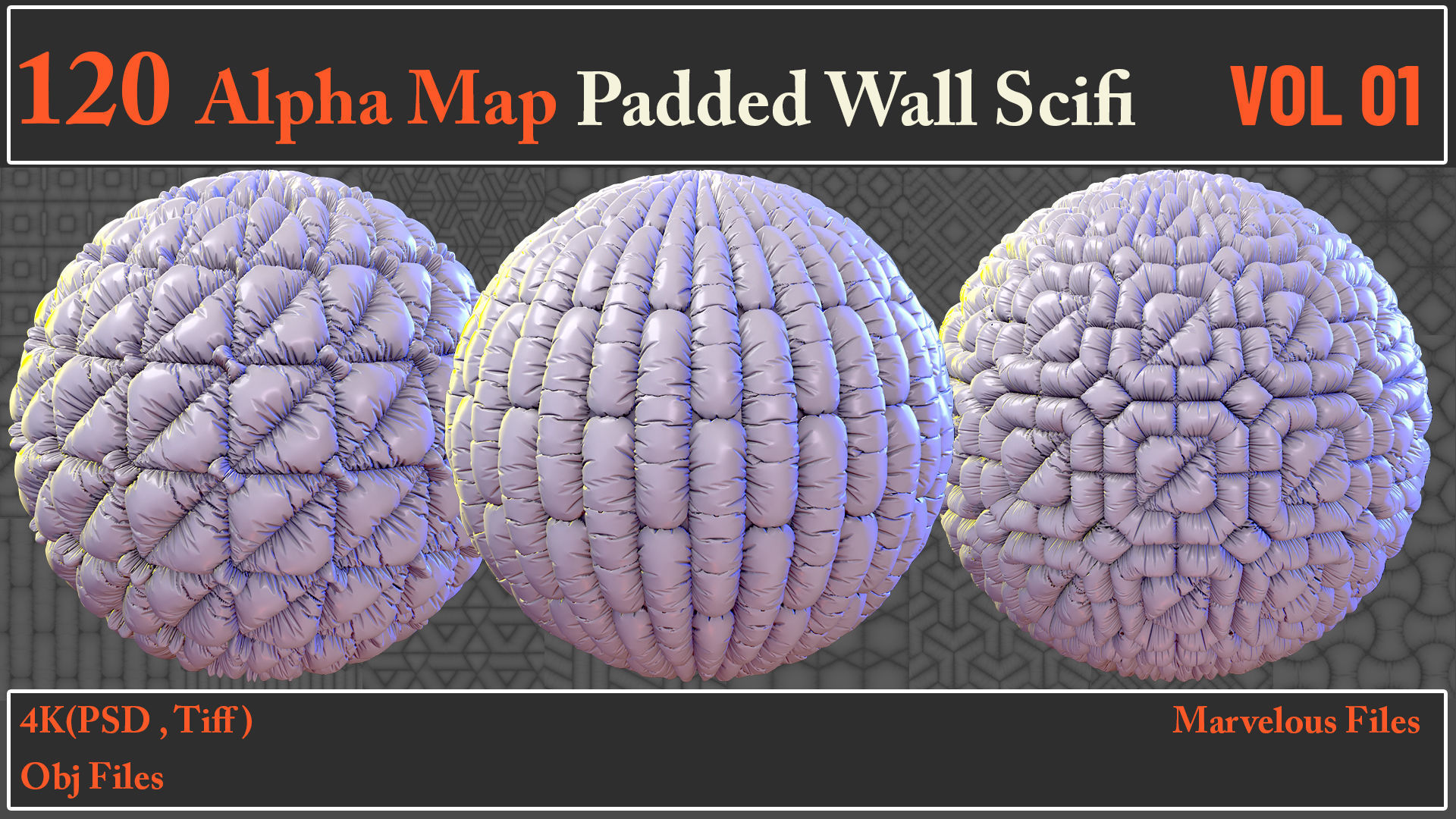 120 Alpha Maps Padded Wall SCIFI Texture | CGTrader