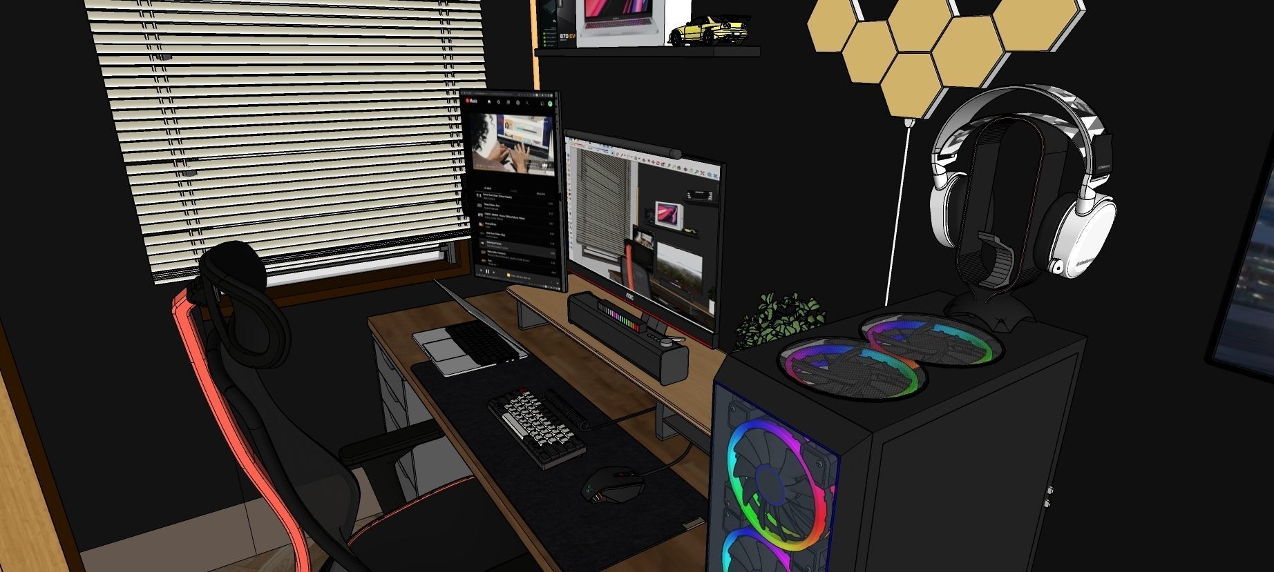 MY DESK SETUP PC 3D model | CGTrader