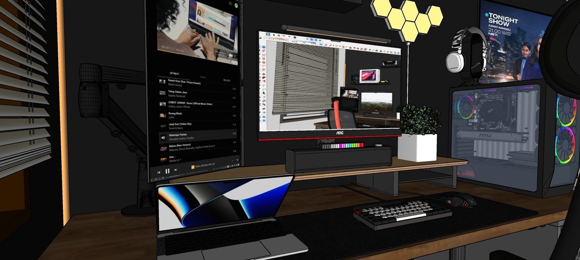 MY DESK SETUP PC 3D model | CGTrader