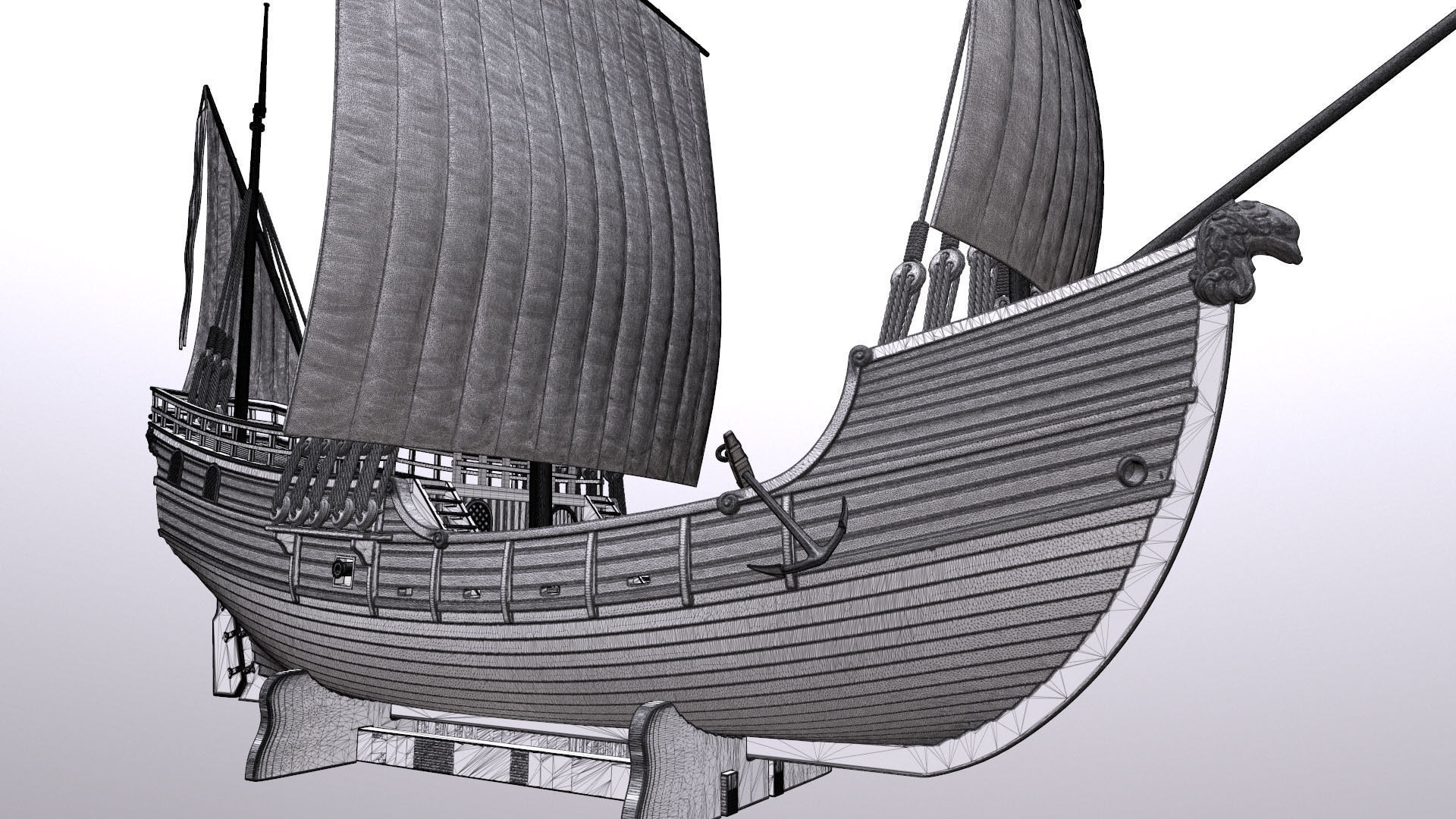 Caravel Ship print model 3D model 3D printable | CGTrader
