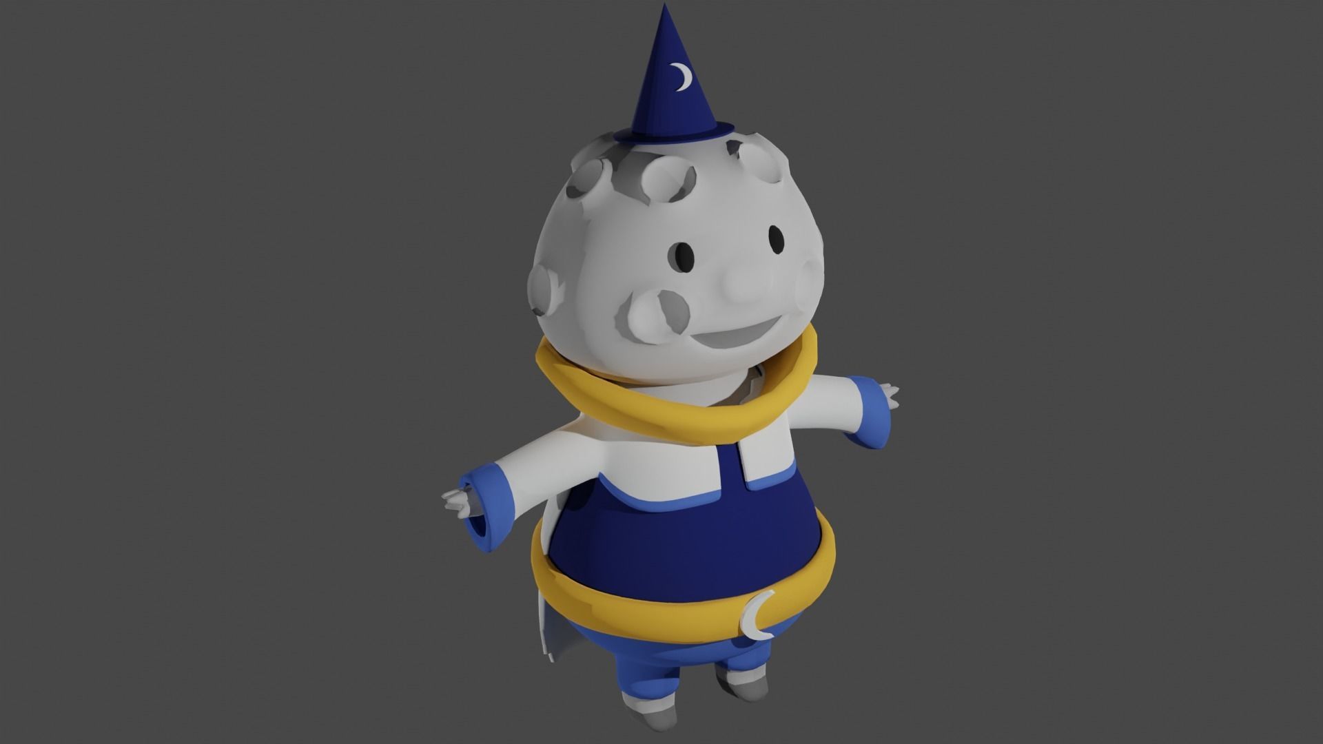 3D model Stylized Cartoon Moon Character VR / AR / low-poly | CGTrader