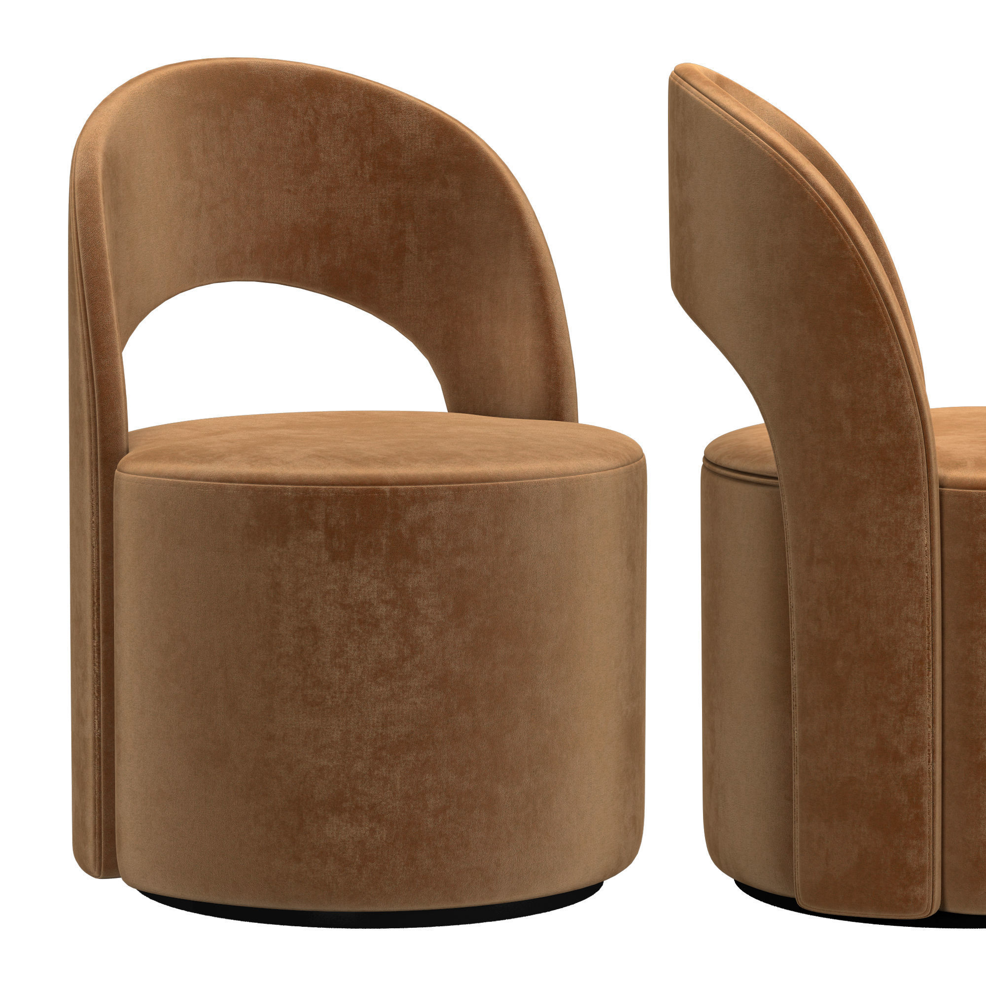 REYNAUX SLOPE OPEN-BACK FABRIC DINING CHAIR 3D model | CGTrader