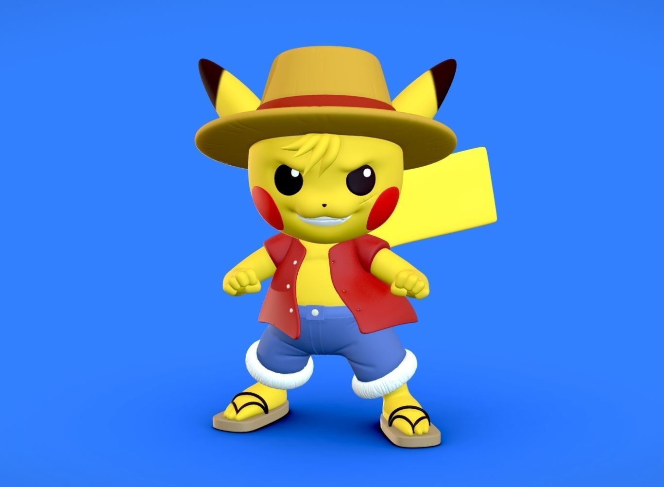 LUFFY PIKACHU - 3D PRINT 3D model 3D printable | CGTrader