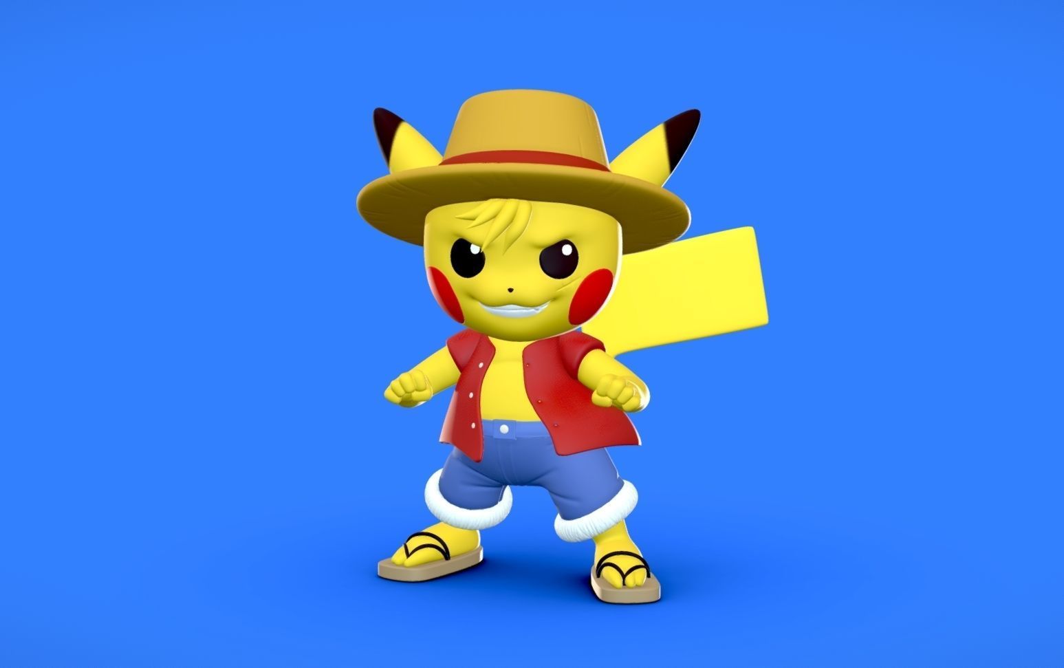LUFFY PIKACHU - 3D PRINT 3D model 3D printable | CGTrader