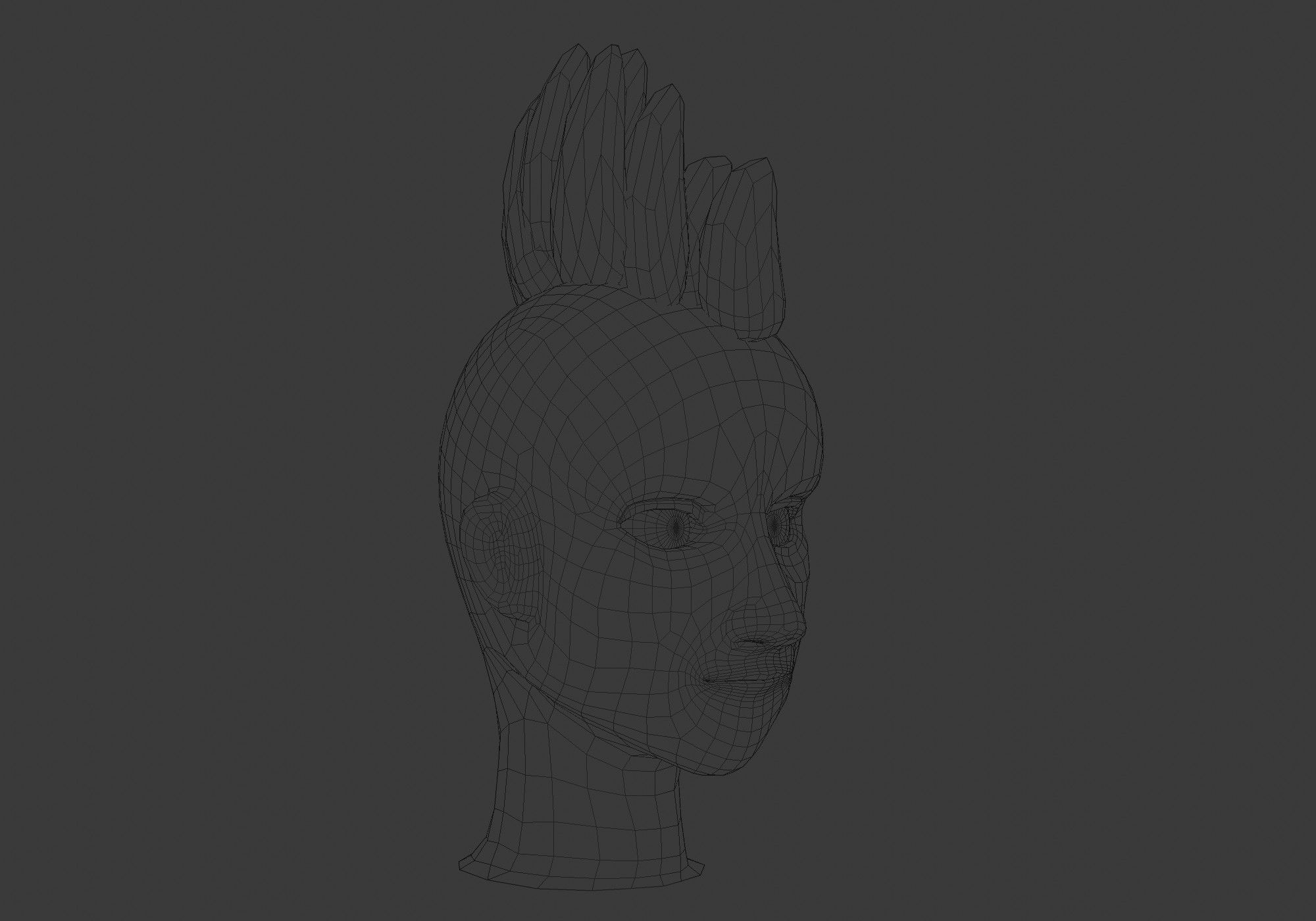 3D model Up Punk Hairstyle VR / AR / low-poly | CGTrader