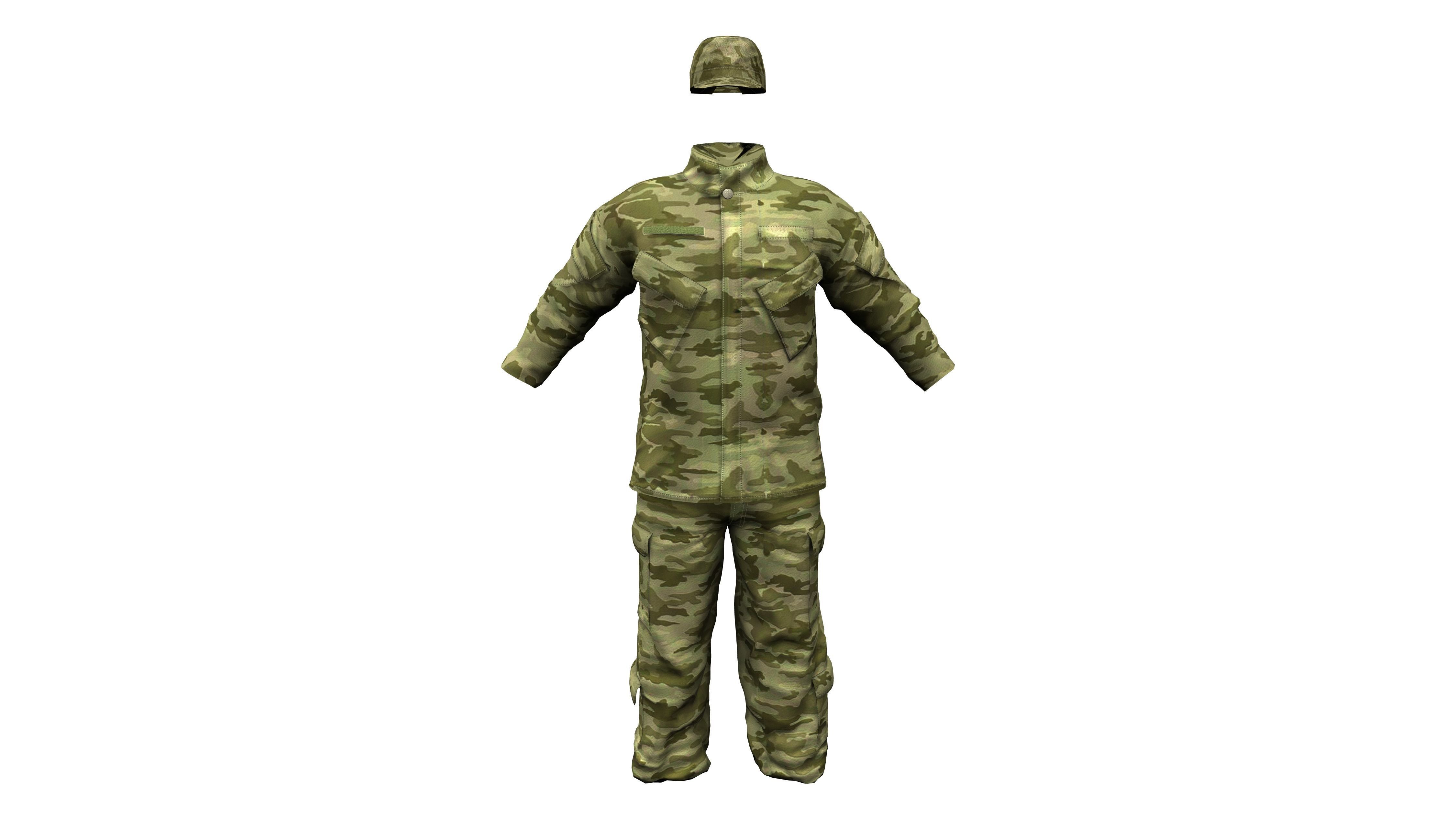 3D model Men Army Uniform Full Outfit VR / AR / low-poly | CGTrader