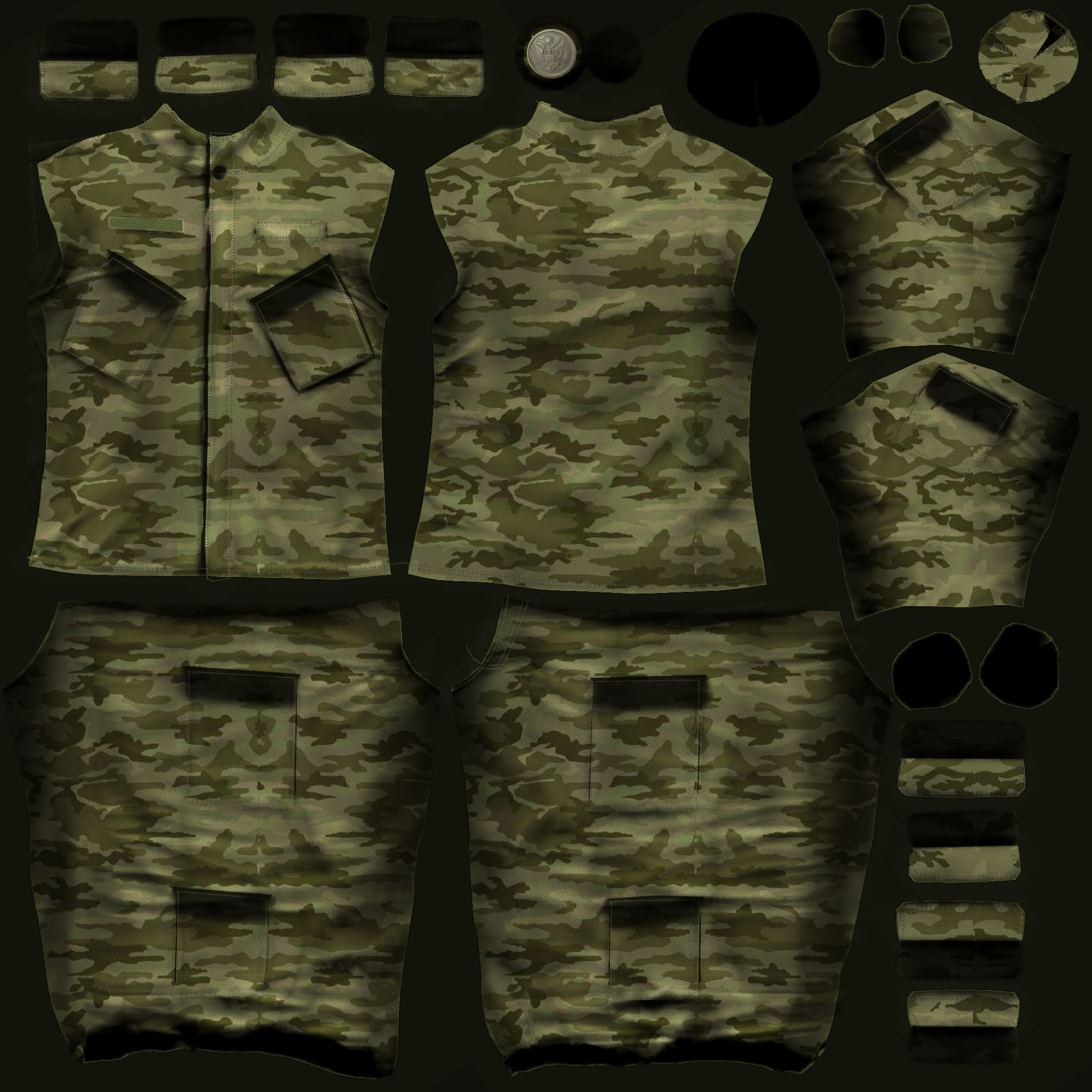 3D model Men Army Uniform Full Outfit VR / AR / low-poly | CGTrader