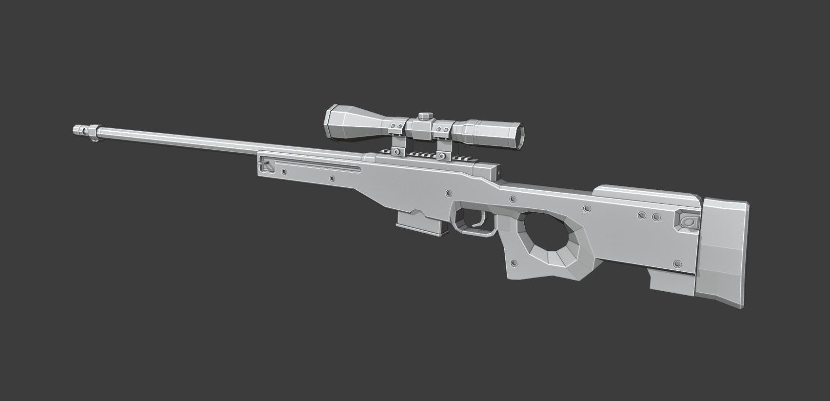 3D model AWP Low Poly rifle with scope VR / AR / low-poly | CGTrader