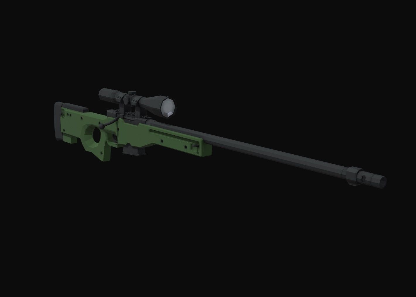 3D model AWP Low Poly rifle with scope VR / AR / low-poly | CGTrader
