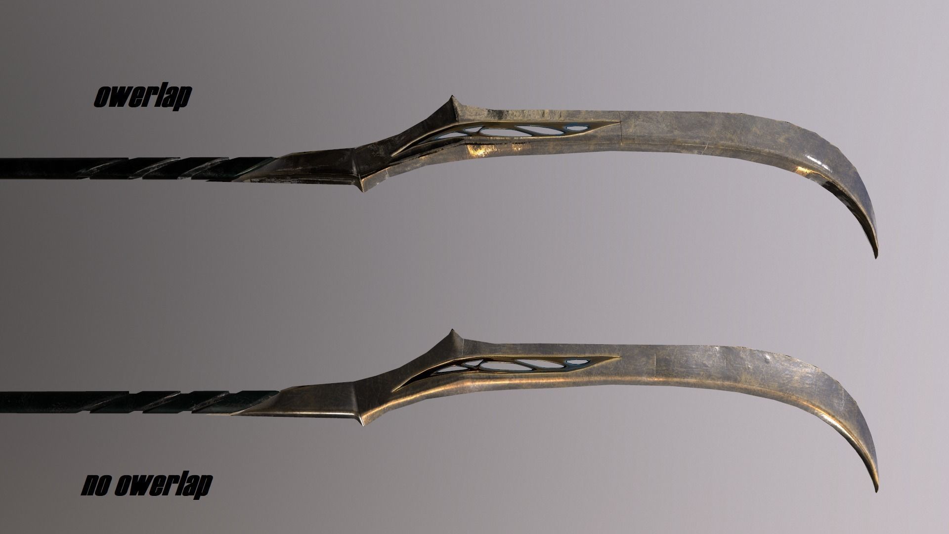 3D model Elven Two - bladed Glaive VR / AR / low-poly | CGTrader