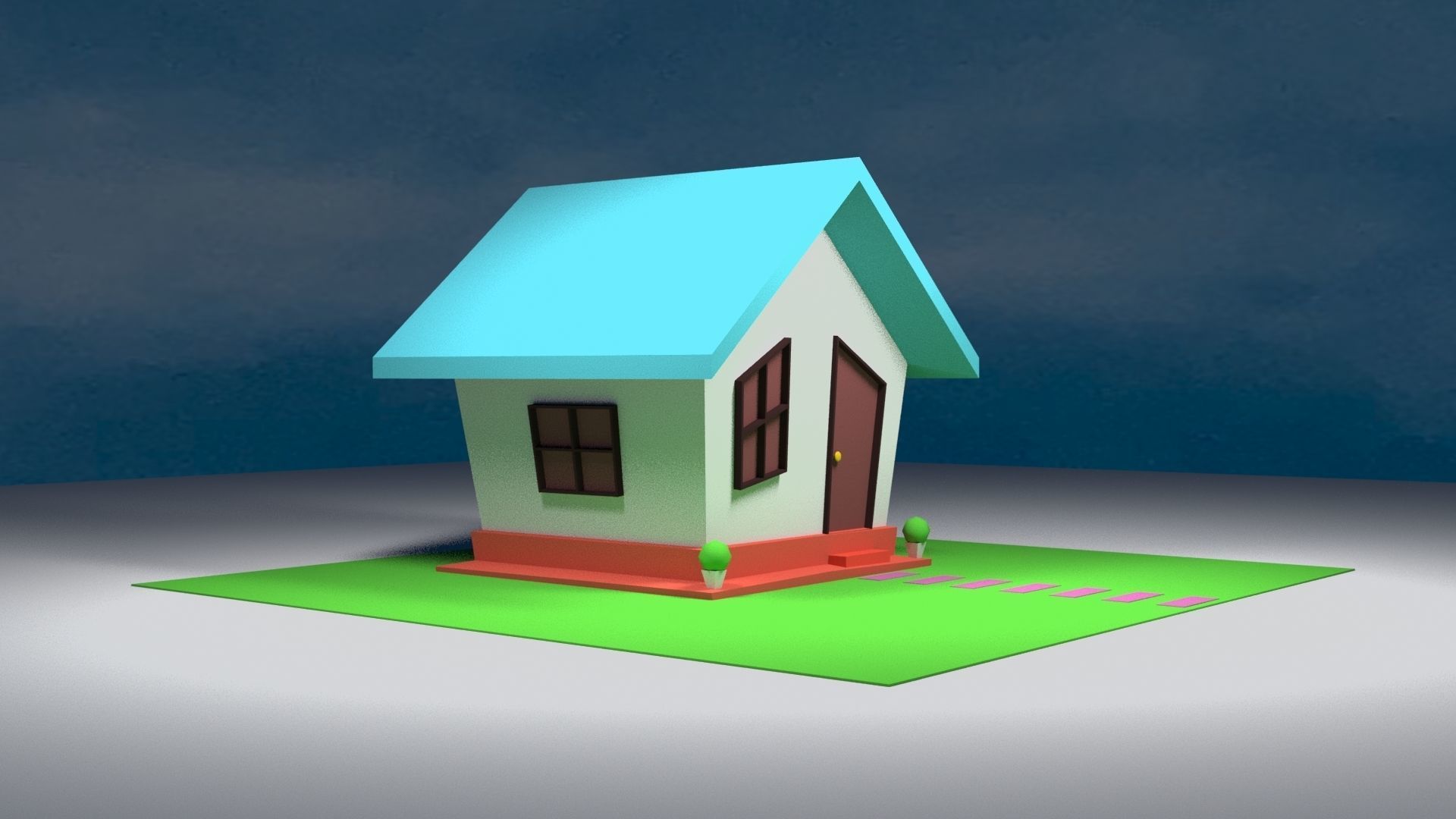Low-Poly Cartoon House free VR / AR / low-poly 3D model | CGTrader