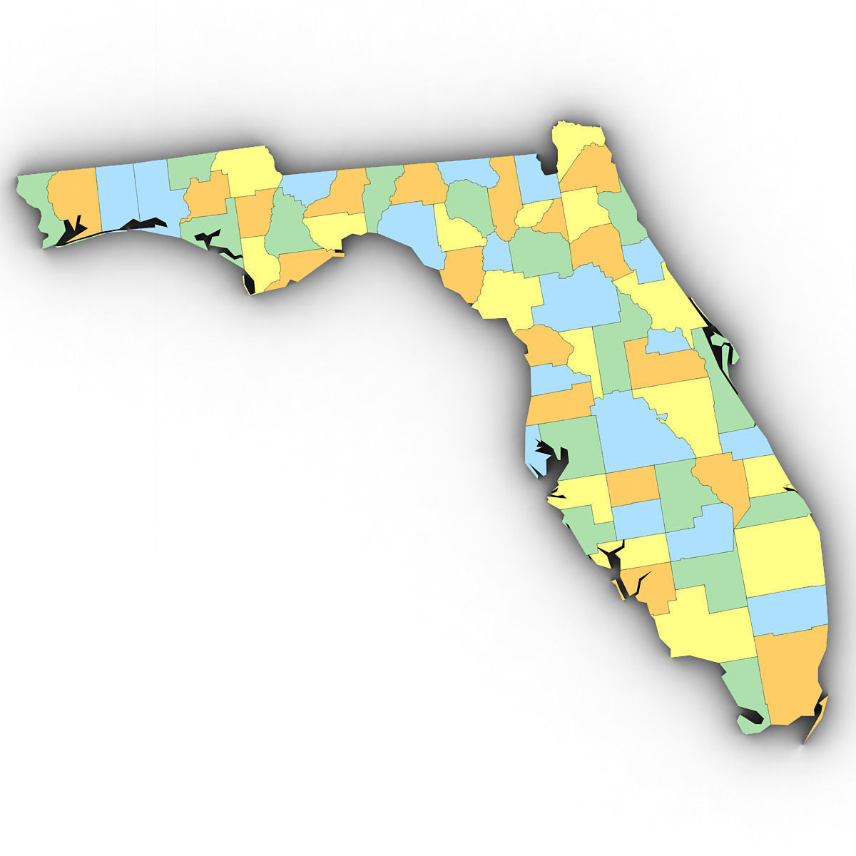 Florida Political Map 3D model | CGTrader