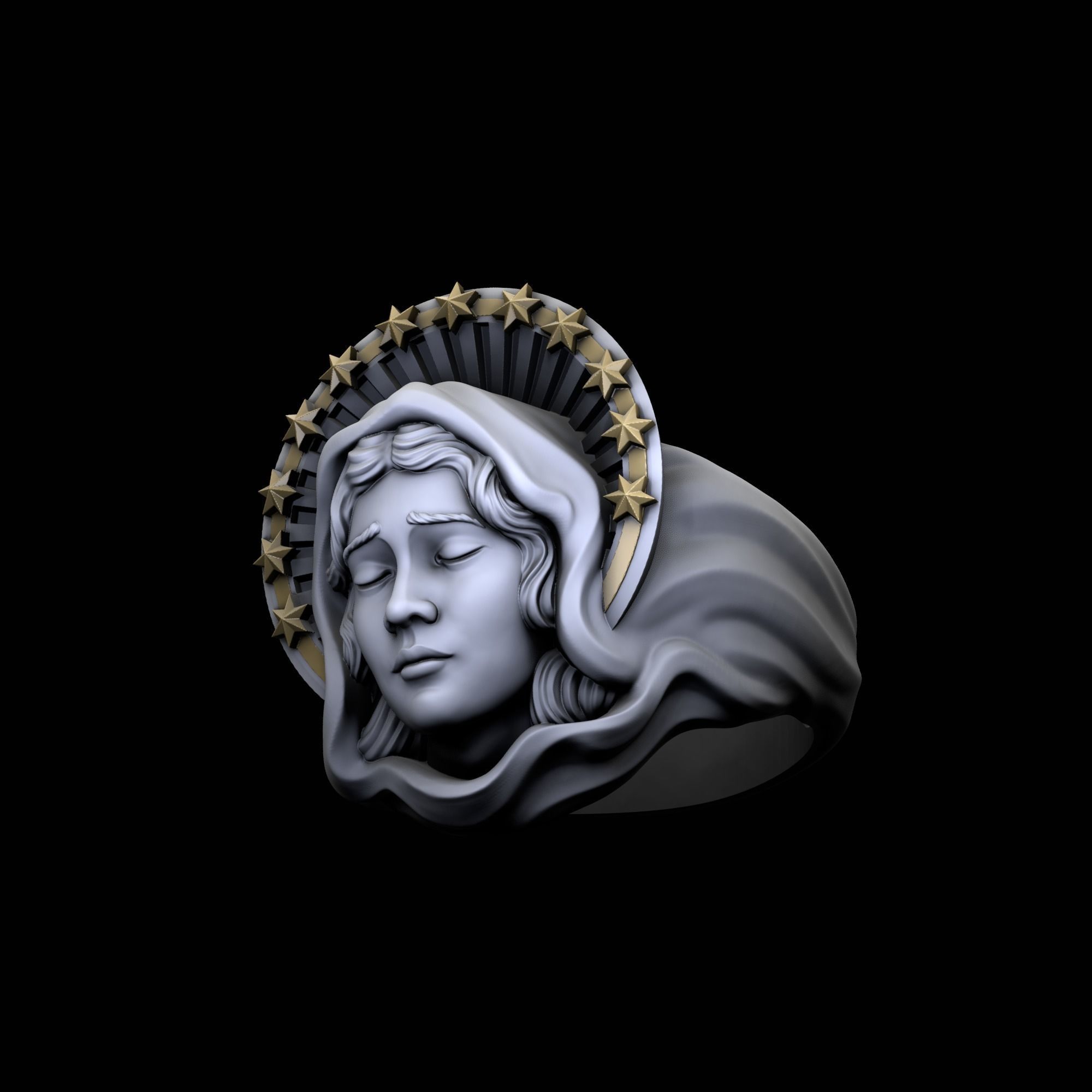 Saint Mary ring 3D model 3D printable | CGTrader
