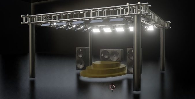 nightclub metal structure with lights 3D model | CGTrader