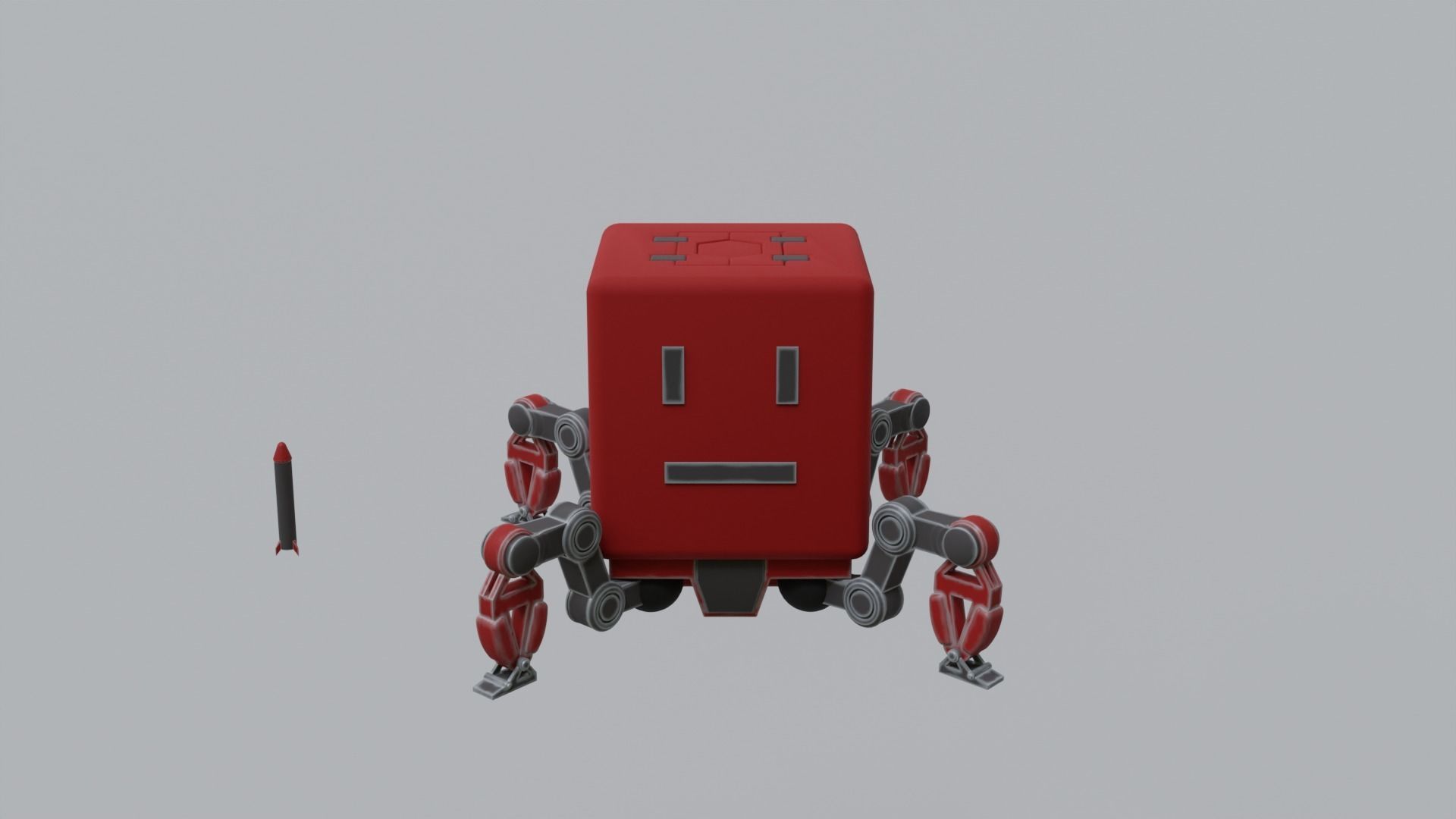 3D model A little red robot VR / AR / low-poly | CGTrader