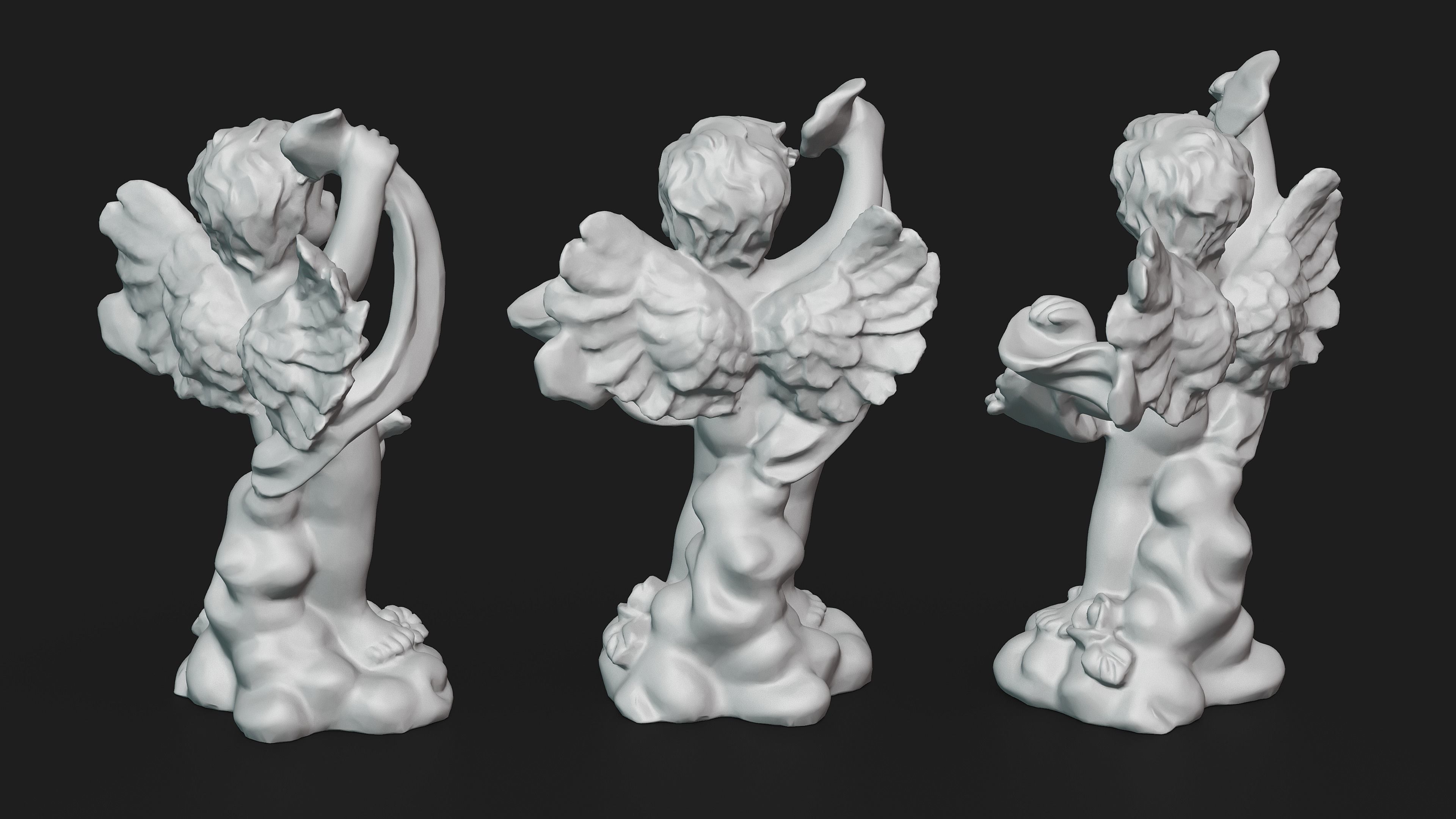3D model Resin Cherub Angel Statue VR / AR / low-poly | CGTrader