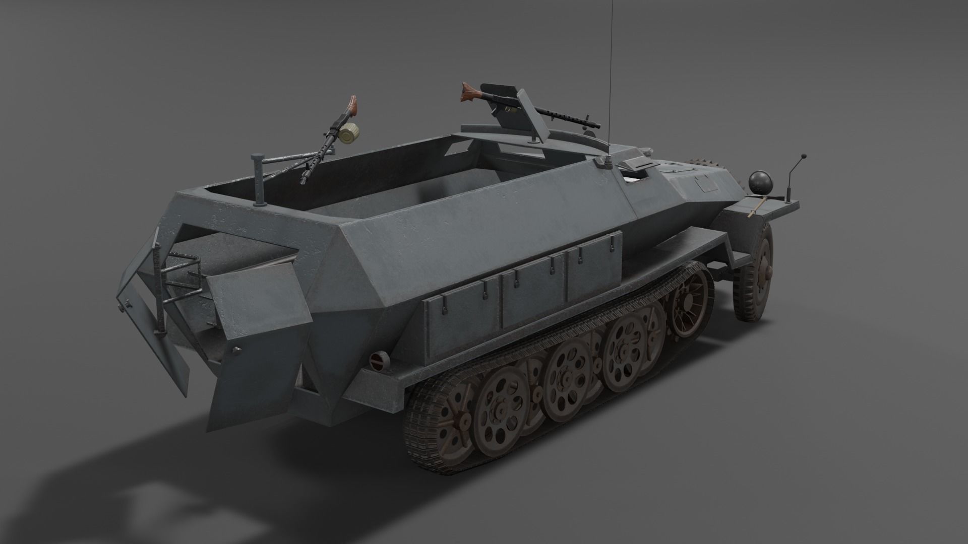 3D model Sd kfz 251 Half-track armored personnel carrier VR / AR / low ...