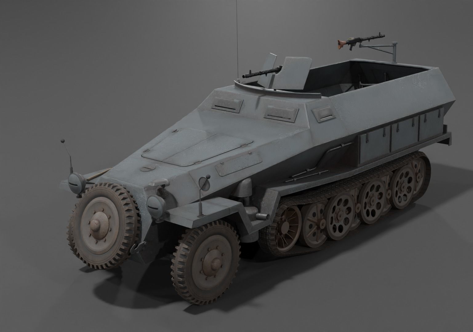 3D model Sd kfz 251 Half-track armored personnel carrier VR / AR / low ...
