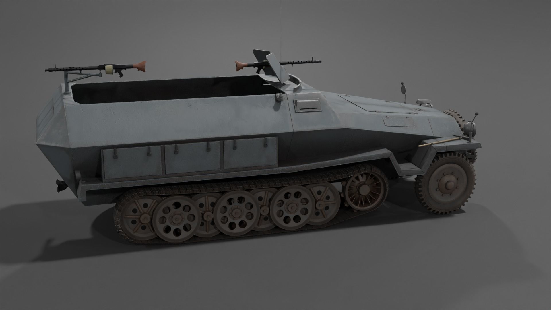 3D model Sd kfz 251 Half-track armored personnel carrier VR / AR / low ...