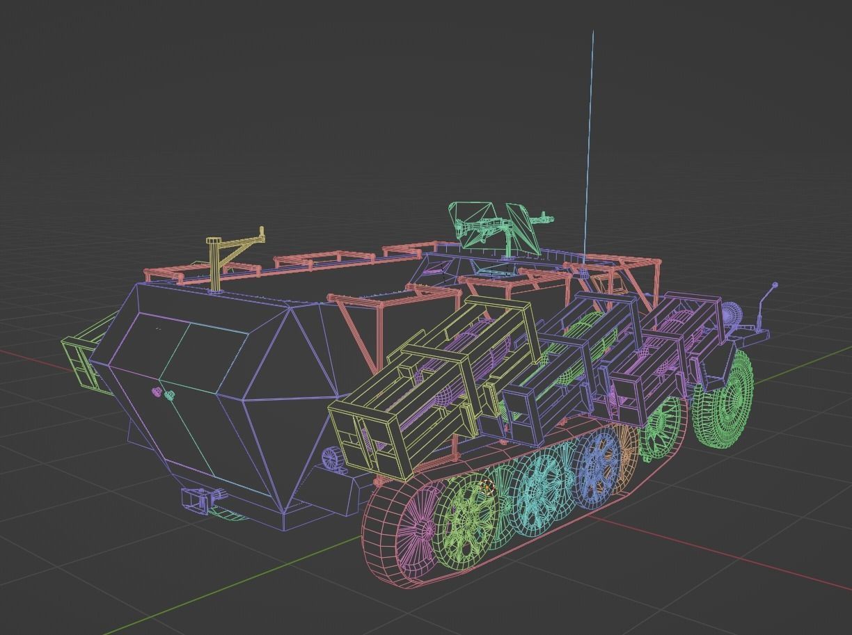 3D model SdKfz Wurfrahmen 251 Half-track multiple rocket launcher VR ...