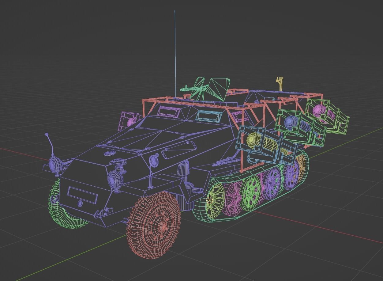 3D model SdKfz Wurfrahmen 251 Half-track multiple rocket launcher VR ...