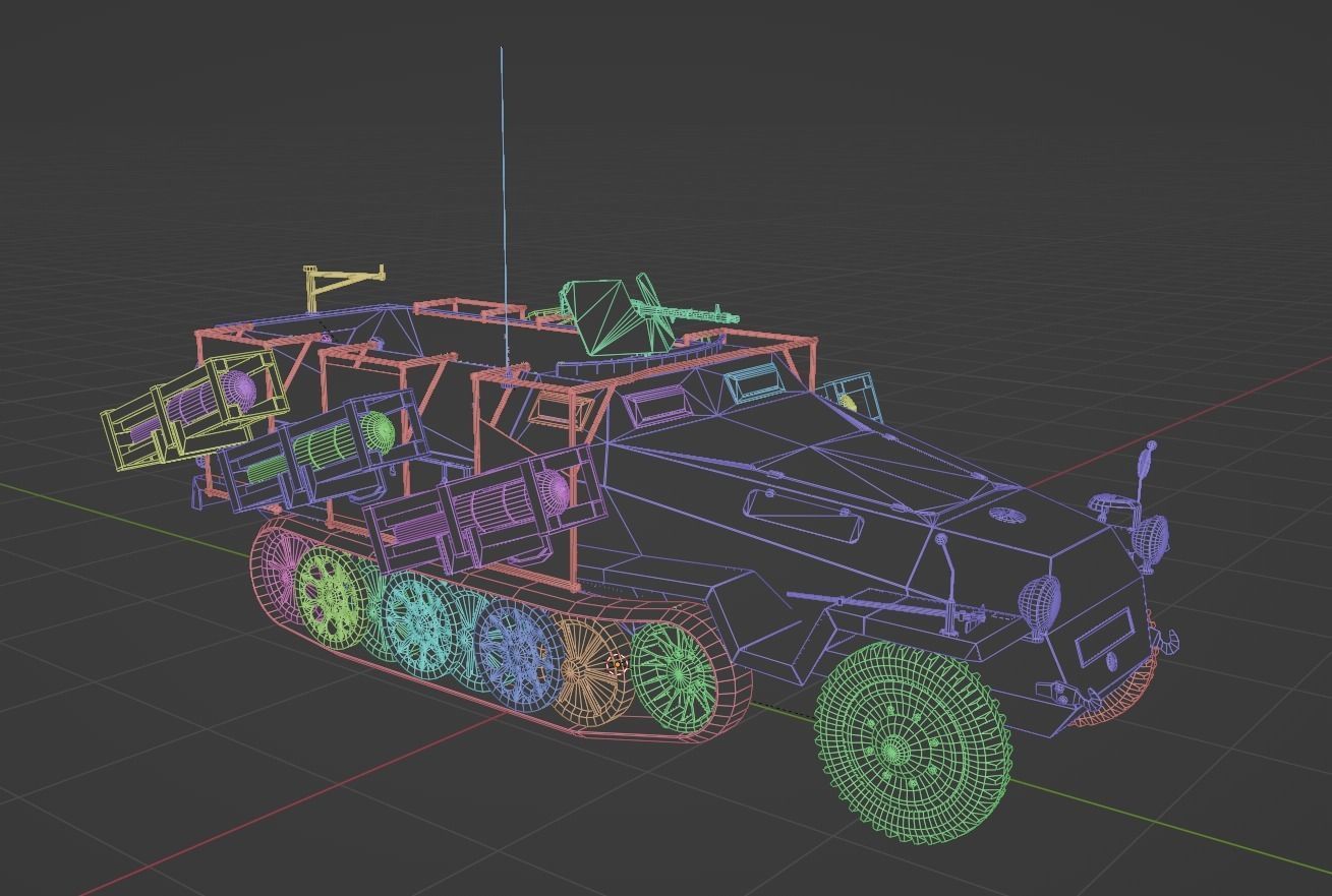 3D model SdKfz Wurfrahmen 251 Half-track multiple rocket launcher VR ...