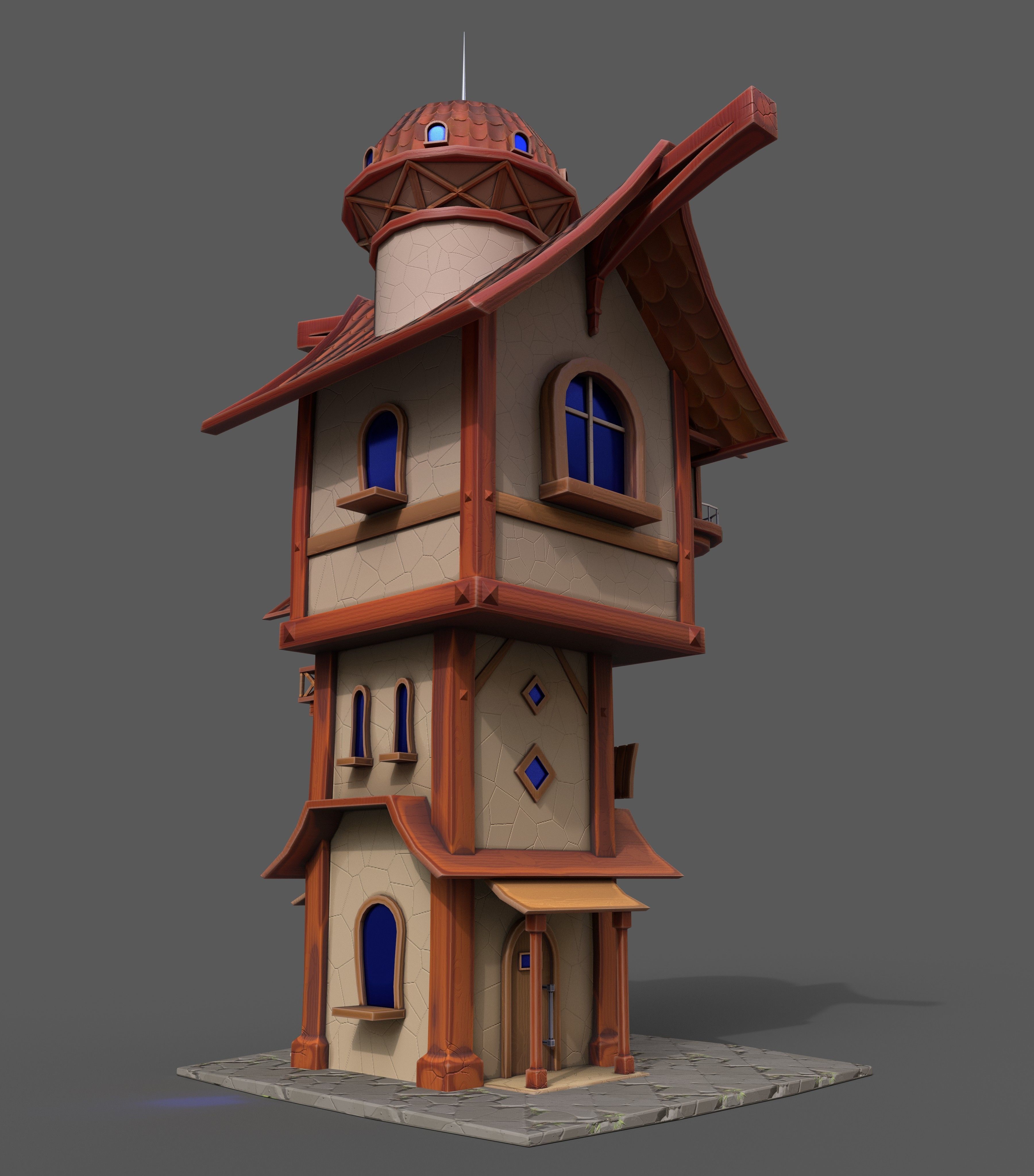 3D model STYLIZED BUILDINGS VOL2 VR / AR / low-poly | CGTrader