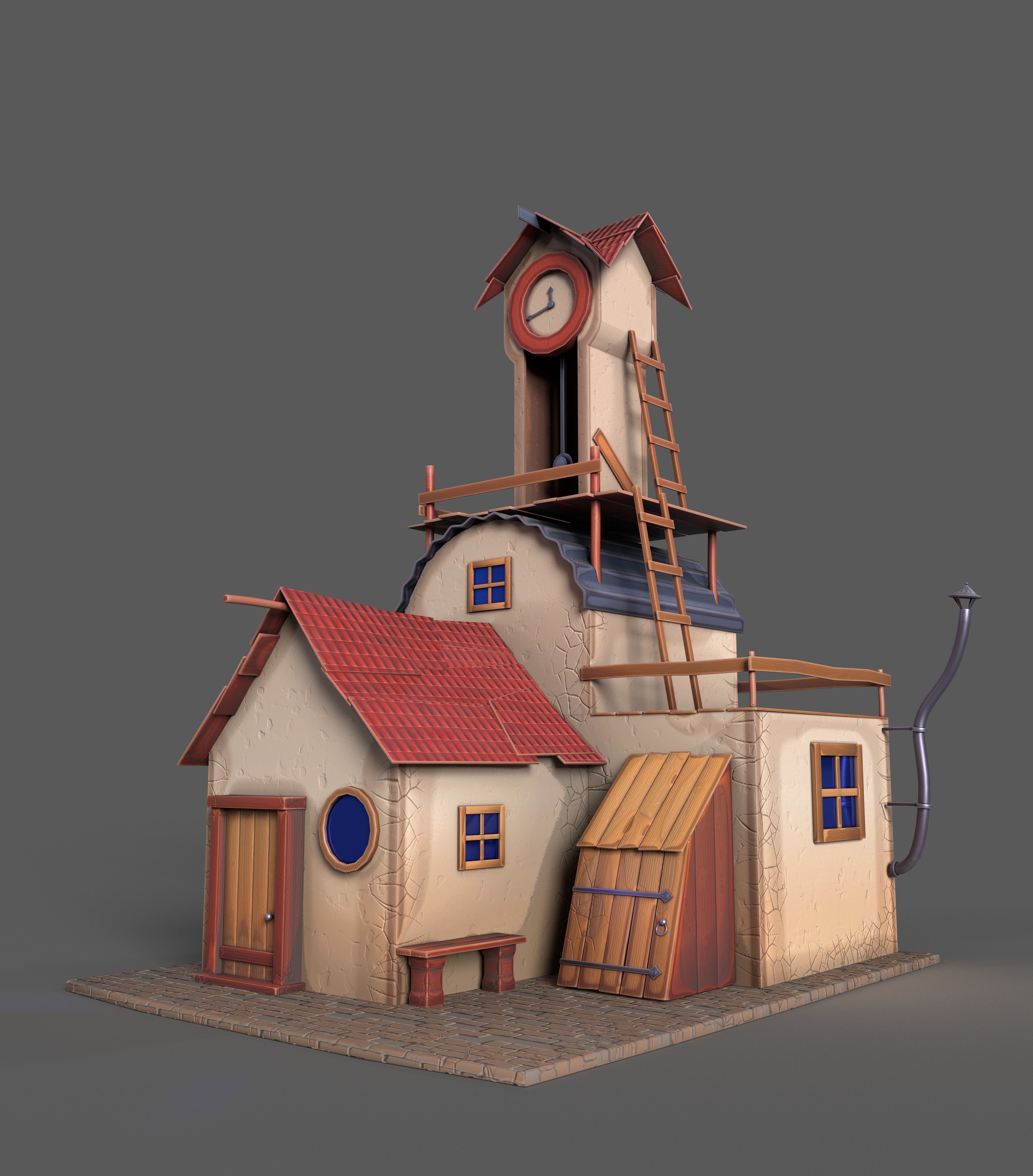 3D model STYLIZED BUILDINGS VOL3 VR / AR / low-poly | CGTrader